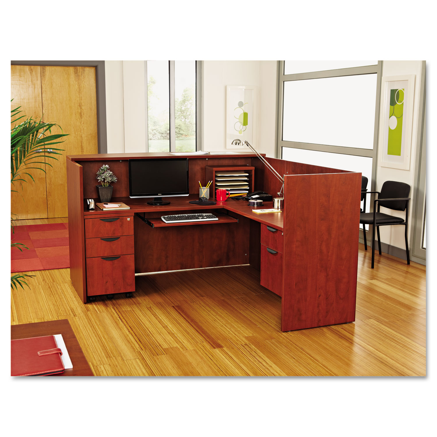 Alera Valencia Series Reception Desk with Transaction Counter, 71" x 35 ...