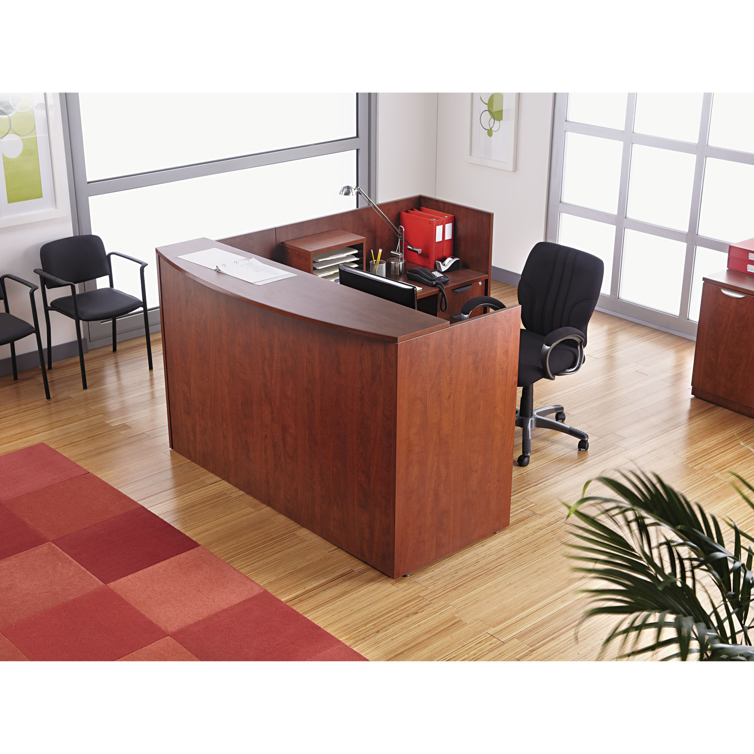 Alera Valencia Series Reception Desk with Transaction Counter, 71" x 35 ...