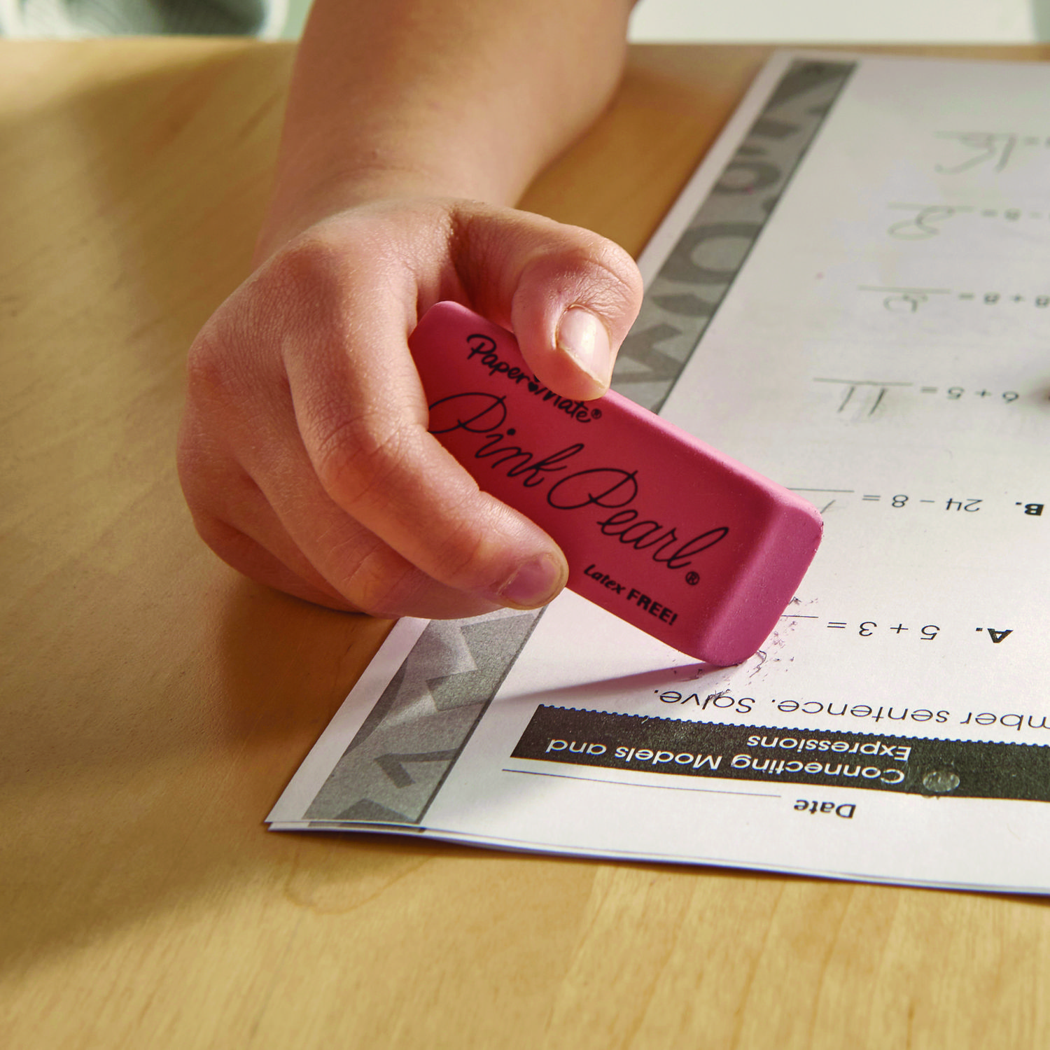 Pink Pearl Eraser, For Pencil Marks, Rectangular Block, Medium, Pink ...