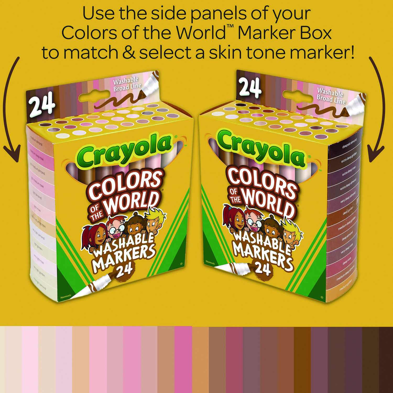 Crayola® Colors of the World Permanent Markers, Broad Bullet Tip ...