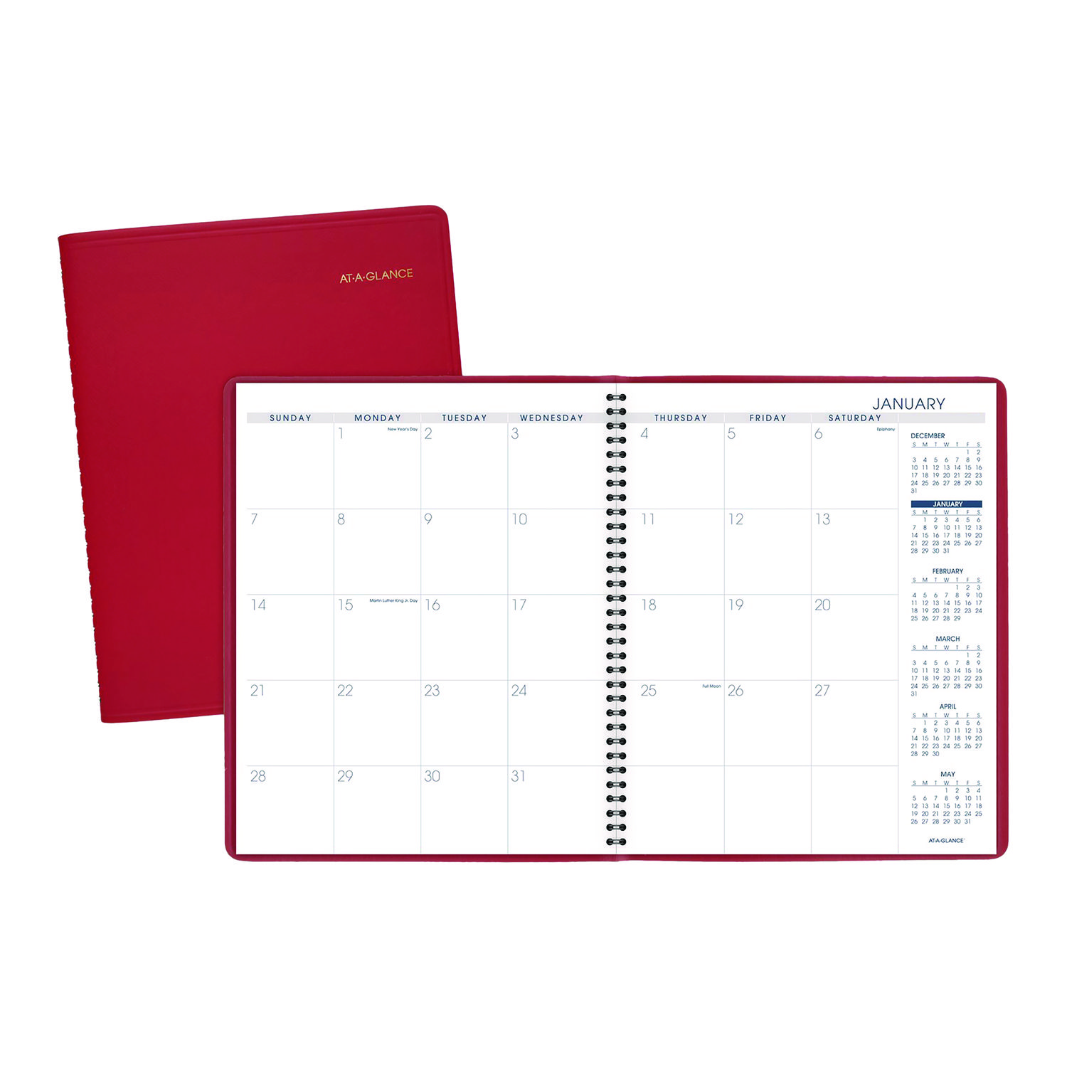 AT-A-GLANCE® Fashion Monthly Planner, 11 x 9, Red/Gold Cover, 15-Month ...