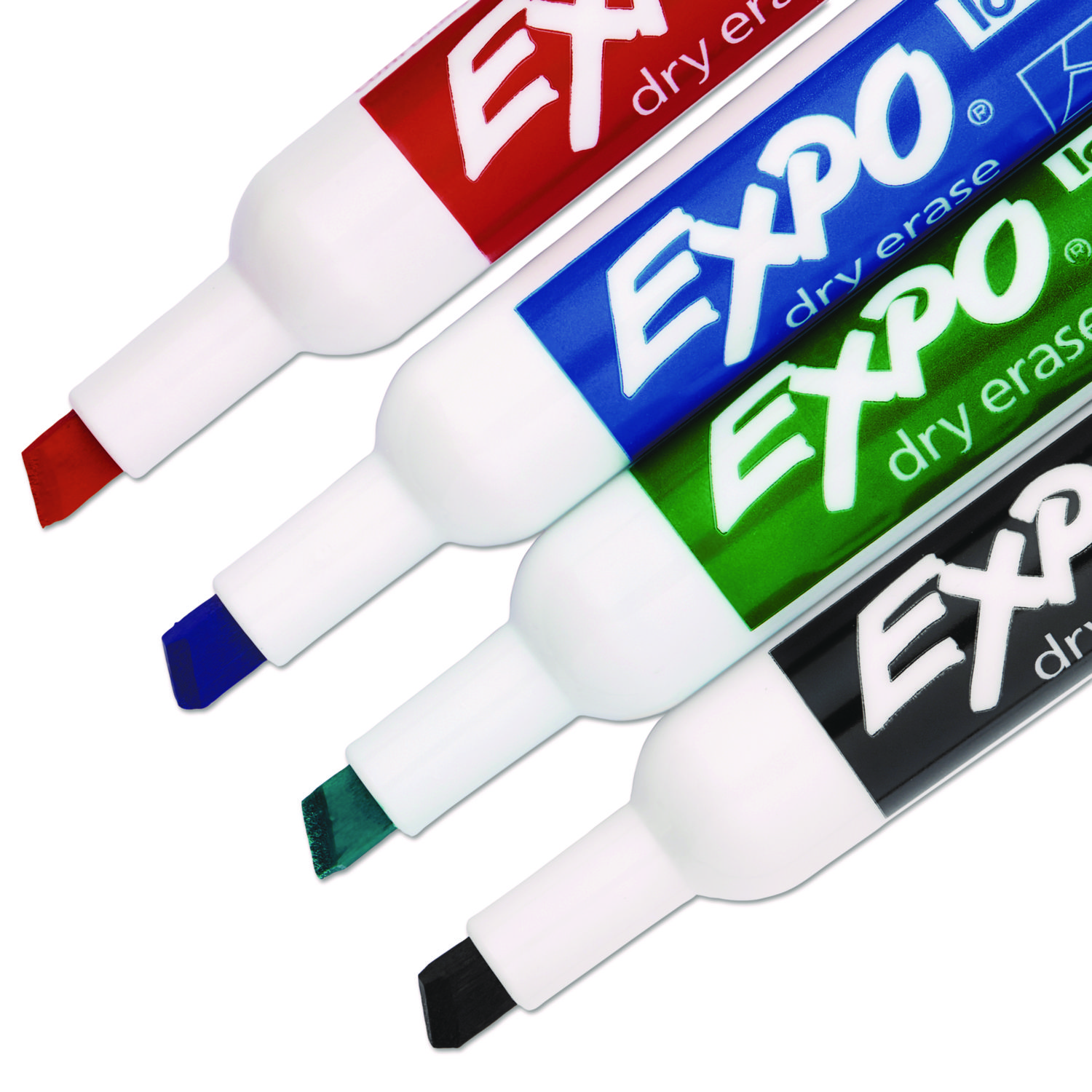 EXPO® Low-Odor Dry-Erase Marker, Broad Chisel Tip, Assorted Colors, 12 ...