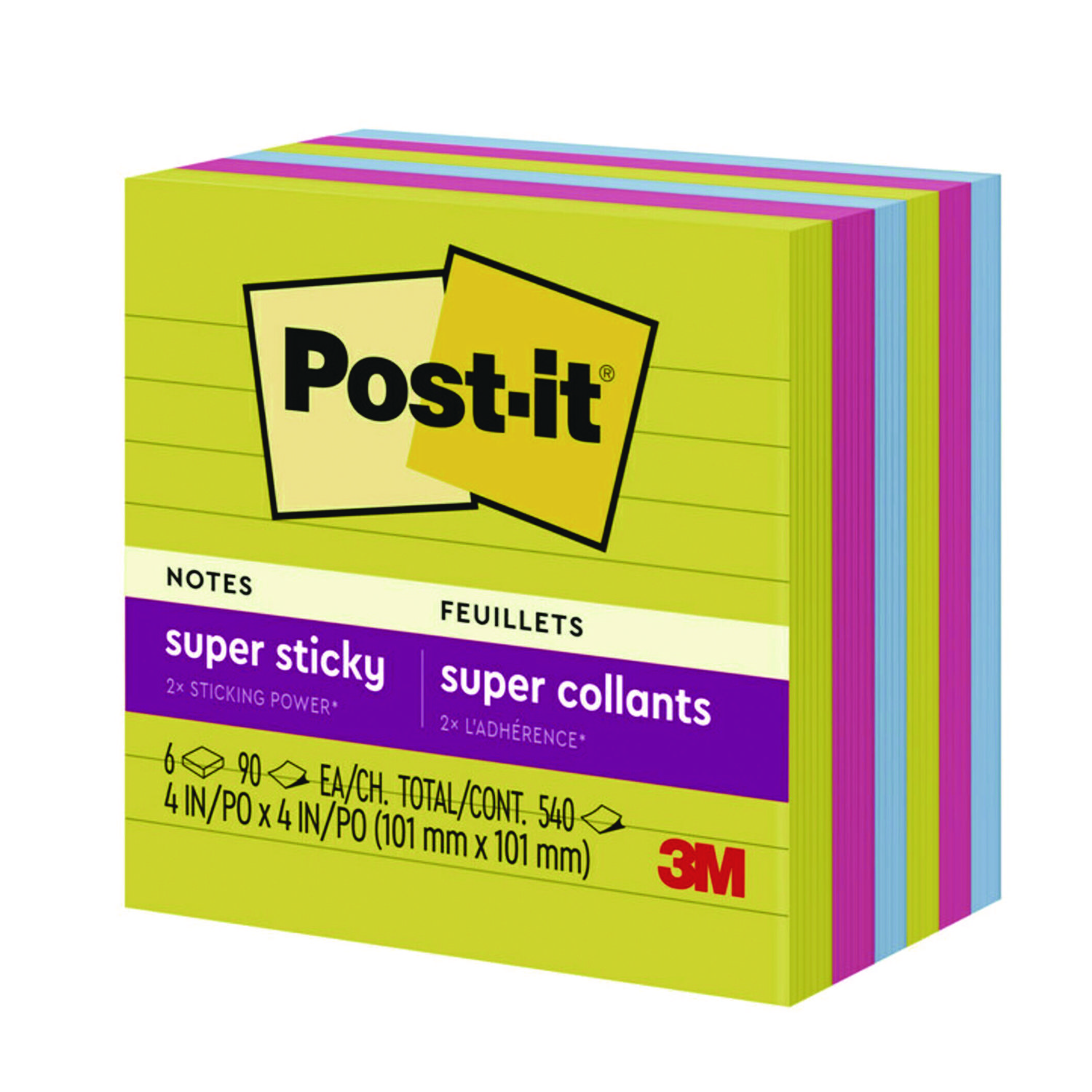 Post-it® Notes Super Sticky Note Pads in Summer Joy Color Collection ...
