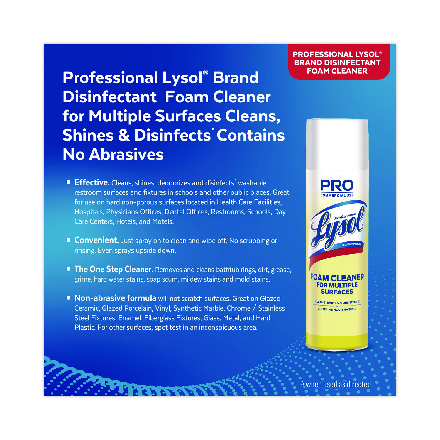 Professional LYSOL® Brand Disinfectant Foam Cleaner, 24 oz Aerosol ...