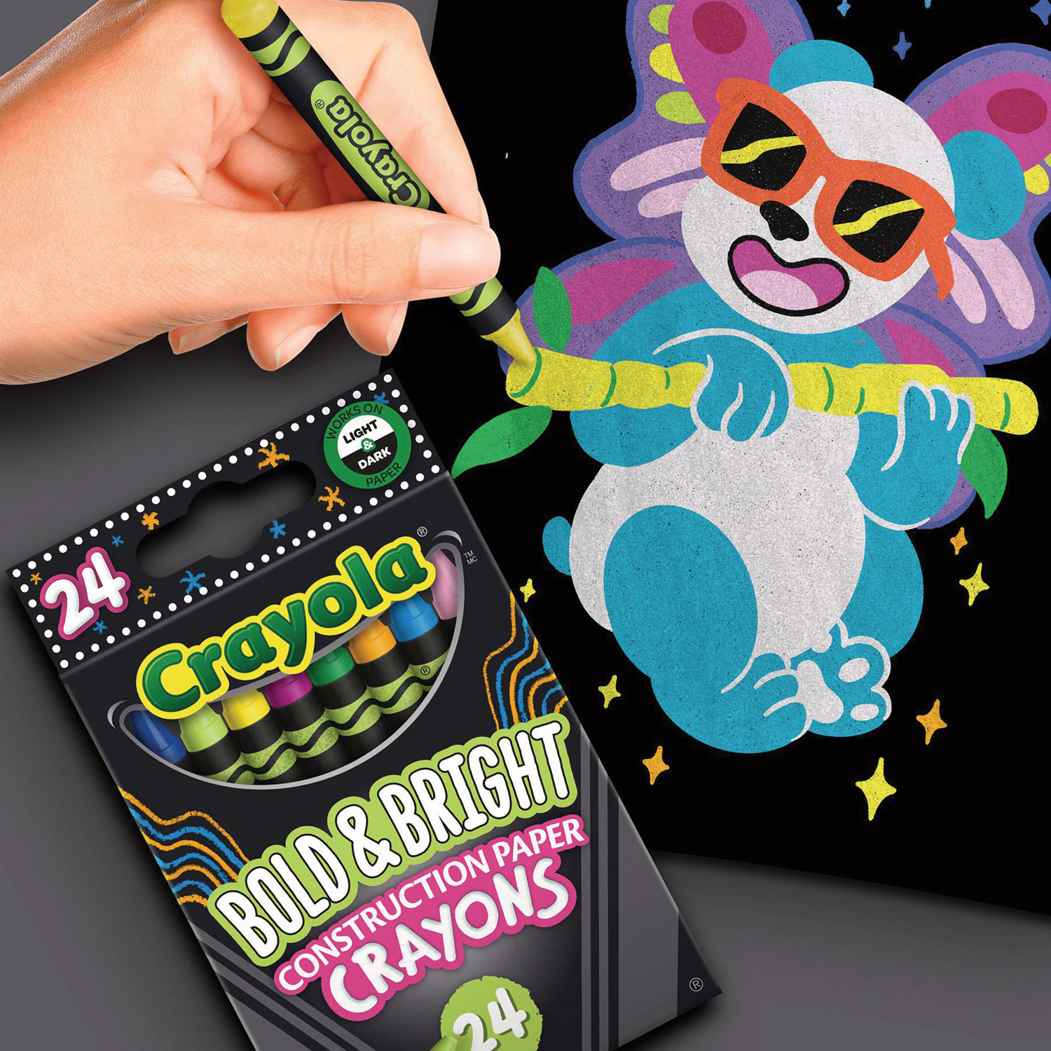 Crayola® Bold and Bright Construction Paper Crayons, Regular Size, 0.5 ...