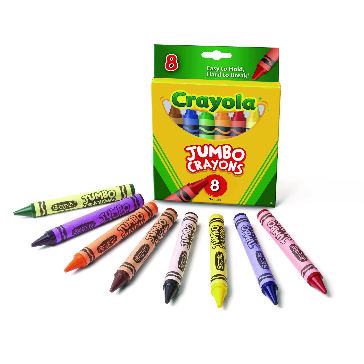 Crayola® Jumbo Crayola Crayons, Jumbo Size, 0.56" x 5", 8 Assorted ...