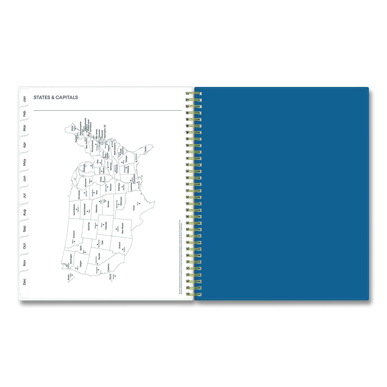 Bakah Blue Weekly/Monthly Planner, Floral Artwork, 11 x 8.5, Blue/White ...