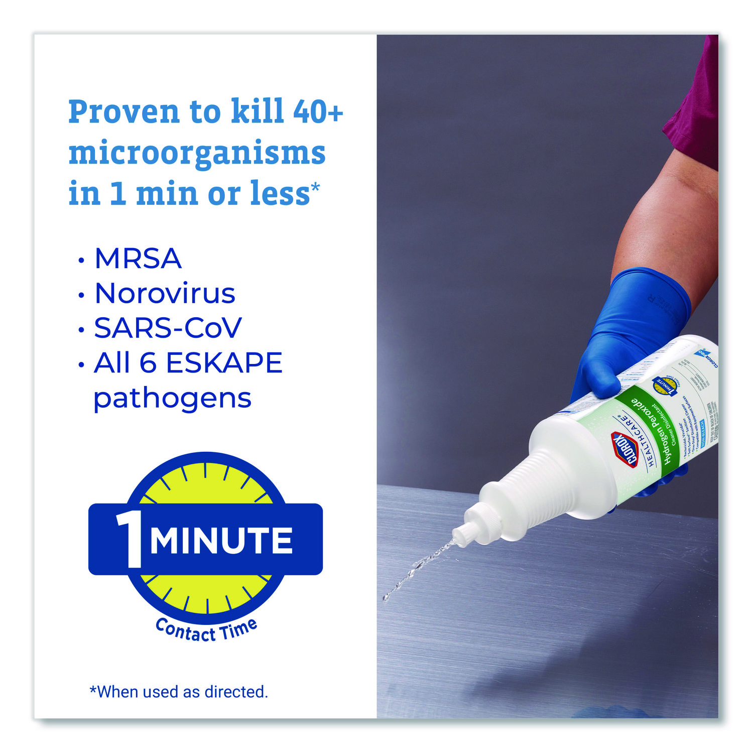 Clorox Healthcare® Hydrogen-Peroxide Cleaner/Disinfectant, 1 gal Bottle ...