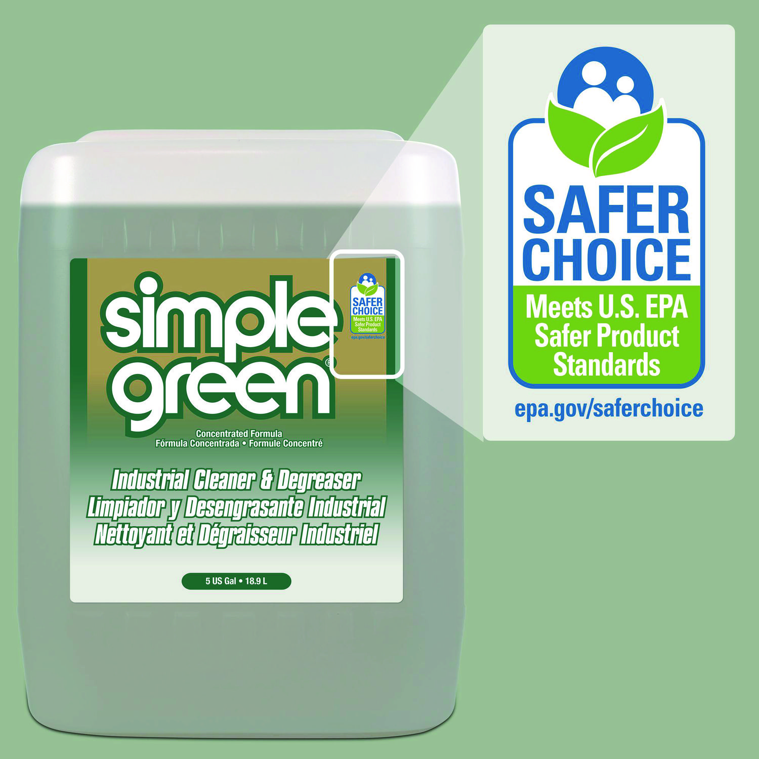 Simple Green® Industrial Cleaner and Degreaser, Concentrated, 5 gal ...