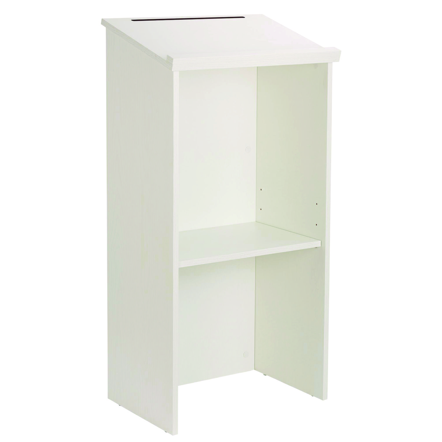 Wood Stand-up Podium Lectern Speaker Stand, 23 x 15 x 45.8, White - Zuma