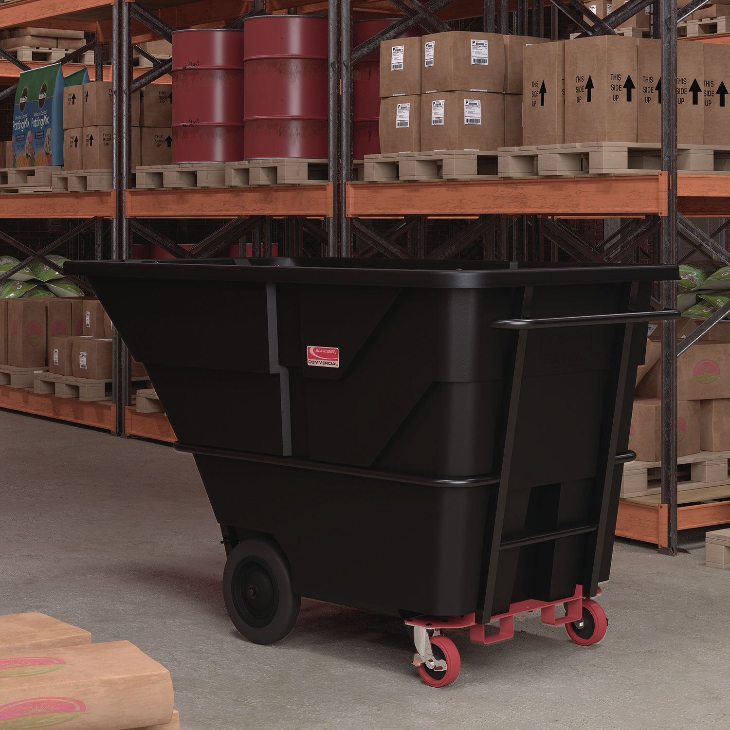 2 cu yd Heavy Duty Tilt Truck, Forkliftable Frame, 2,300 lb Capacity ...