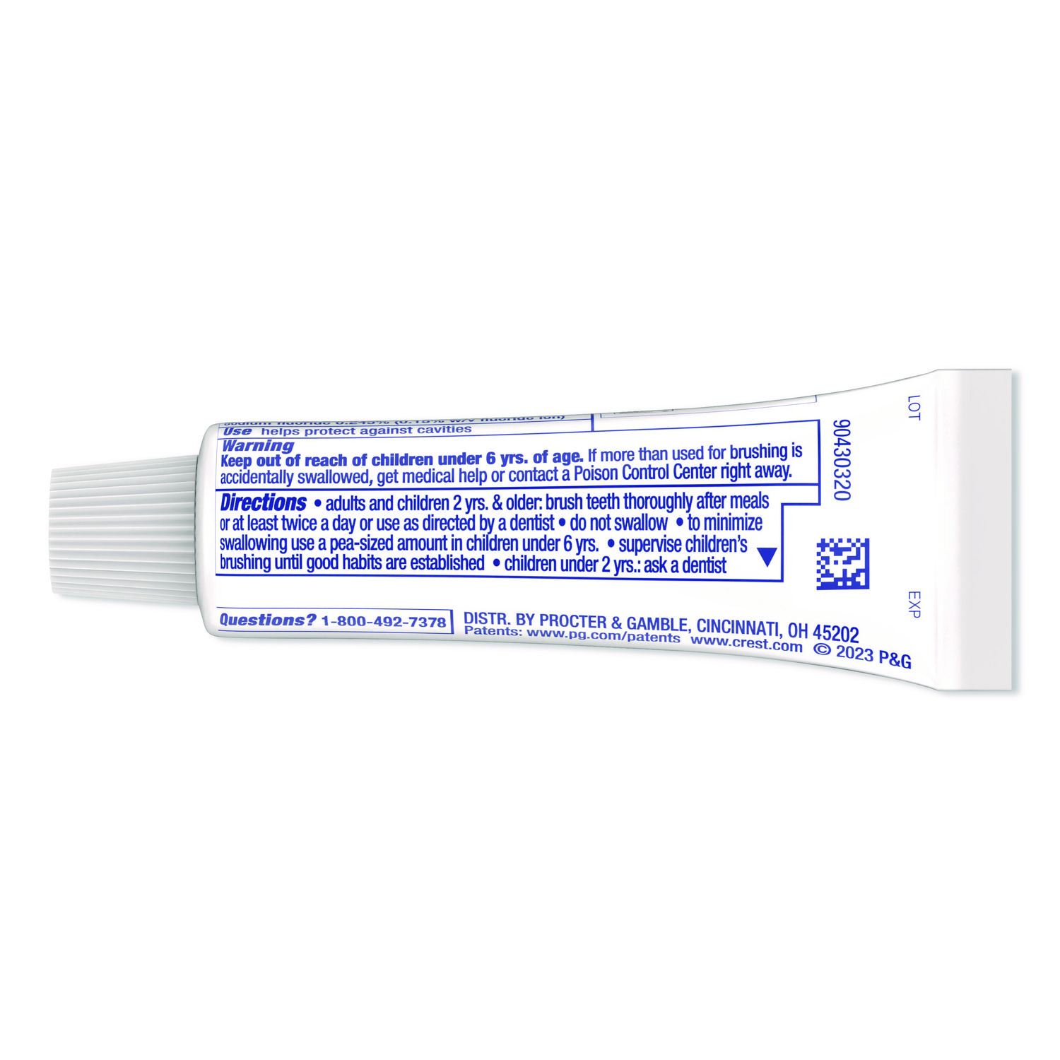 Cavity Protection Toothpaste, Mint, Personal Size, 0.85 oz Tube, 240 ...