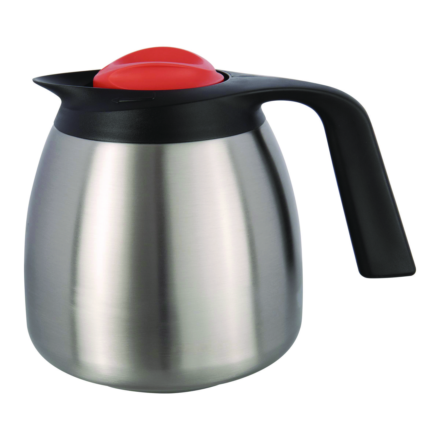 Decaf Thermal Carafe, 64 oz, Stainless Steel/Black/Orange - The ...