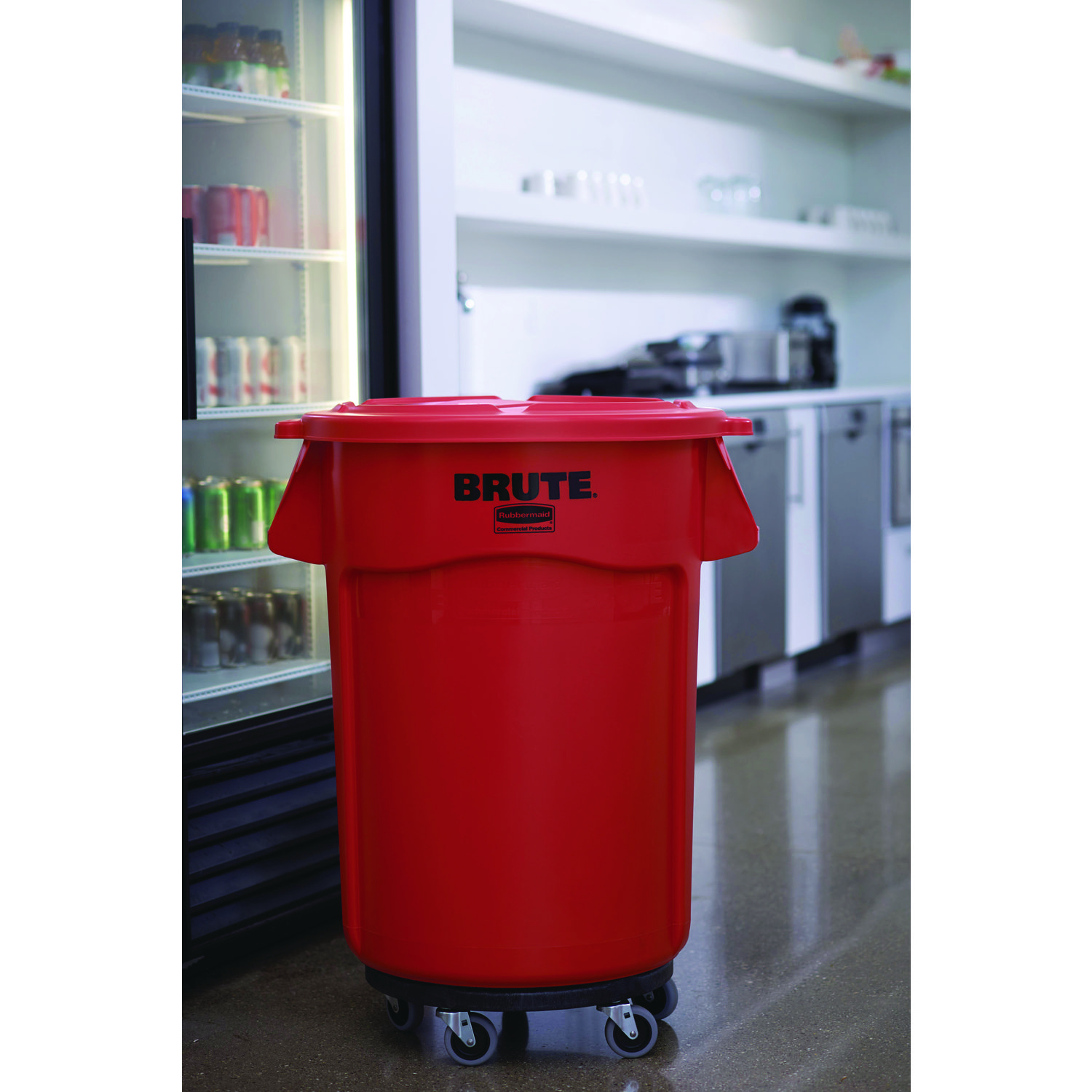 Rubbermaid® Commercial Vented Round Brute Container, 44 gal, Plastic ...