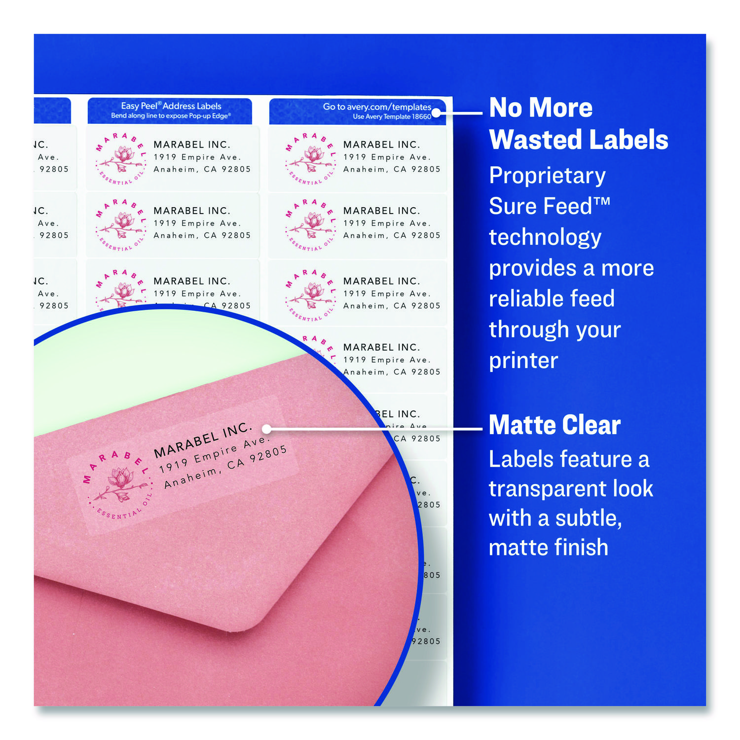 Avery® Matte Clear Easy Peel Mailing Labels w/ Sure Feed Technology ...
