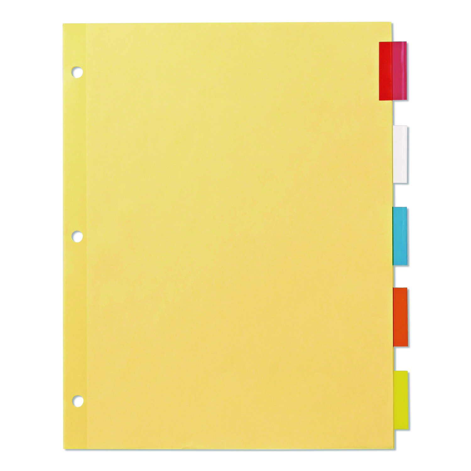 Plastic Insertable Dividers, 5-Tab, 11 x 8.5, Assorted Tabs, 1 Set ...