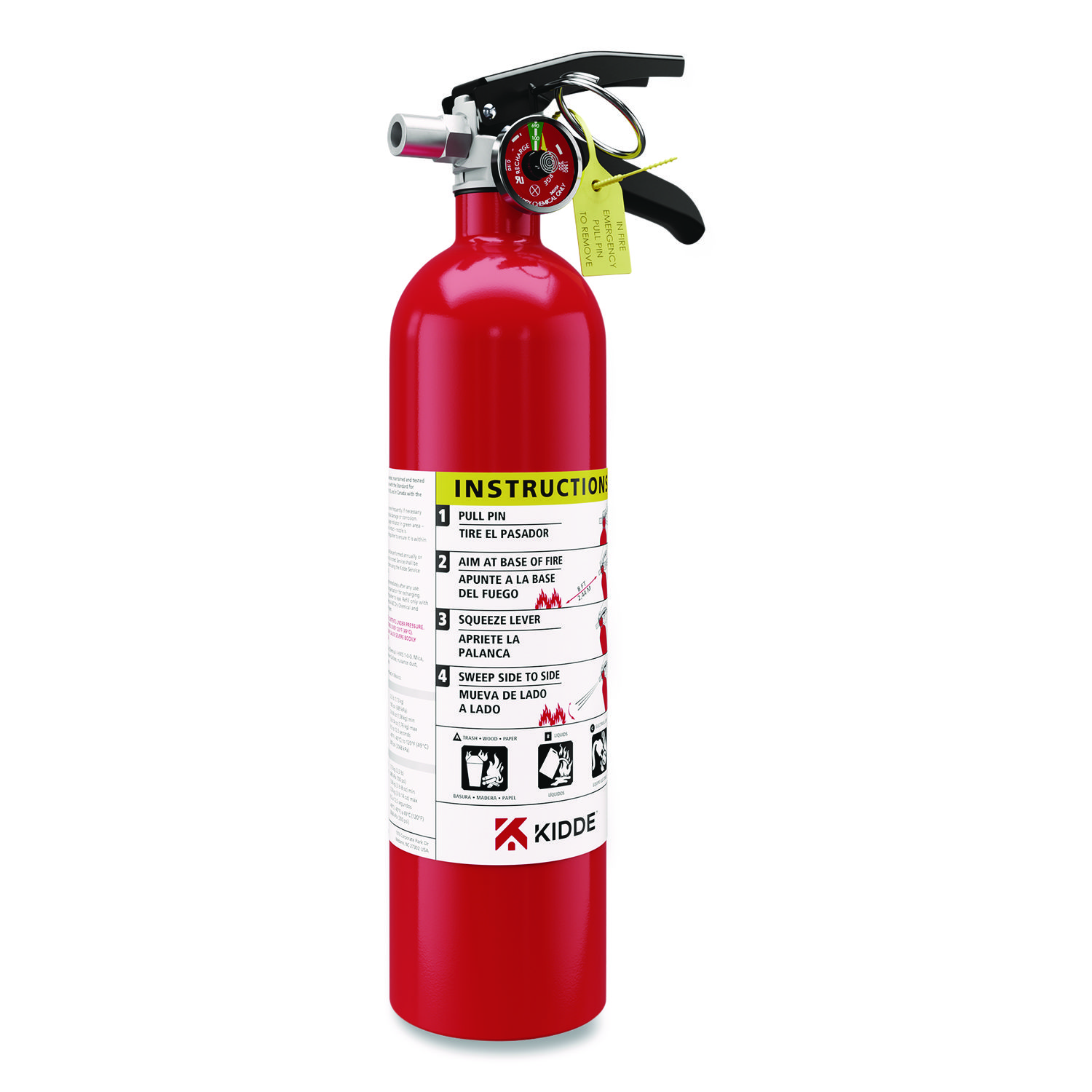 Kidde ProLine Dry-Chemical Commercial Fire Extinguisher, 1-A, 10-B:C ...