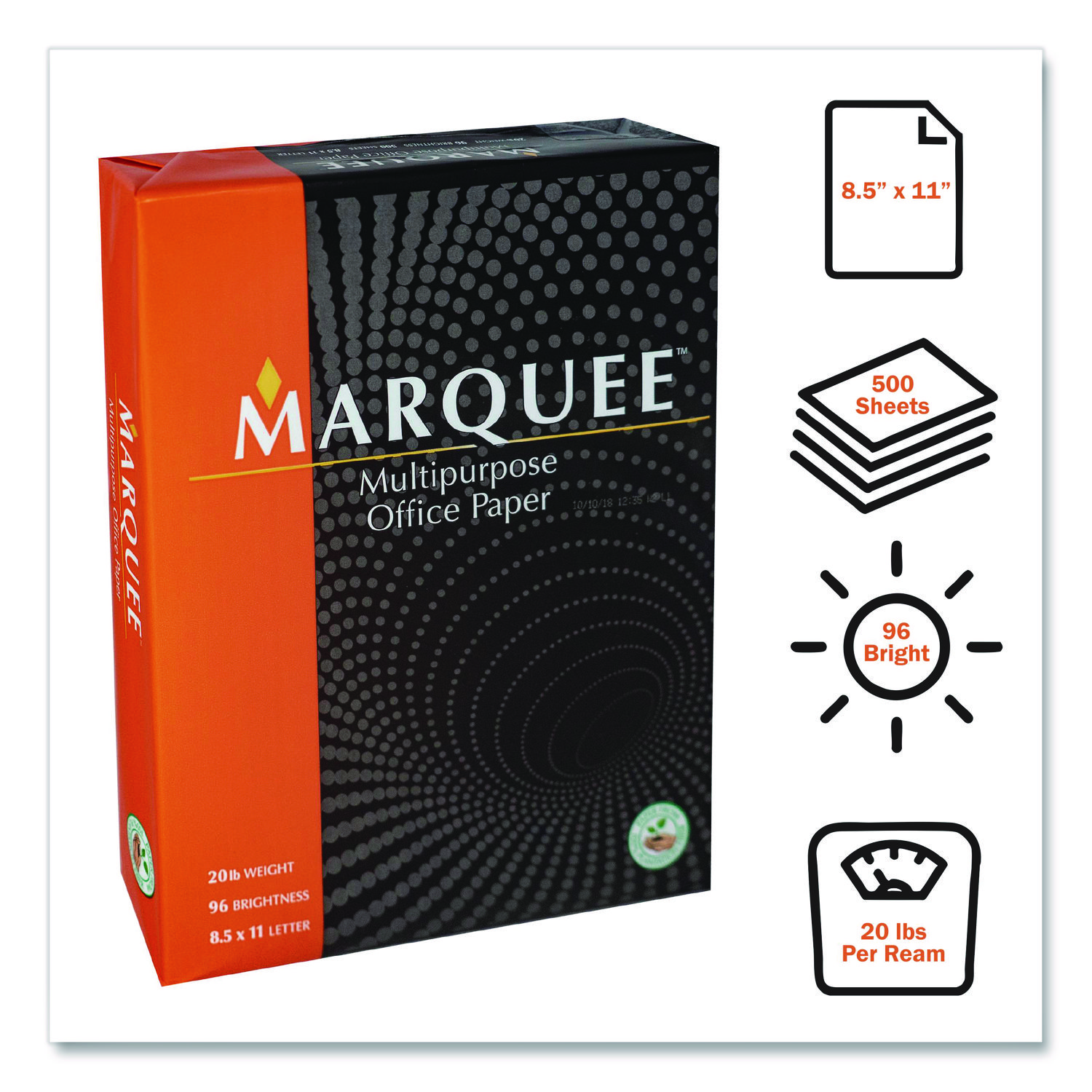 Marquee™ Multipurpose Office Paper, 96 Bright, 20 lb Bond Weight, 8.5 x ...