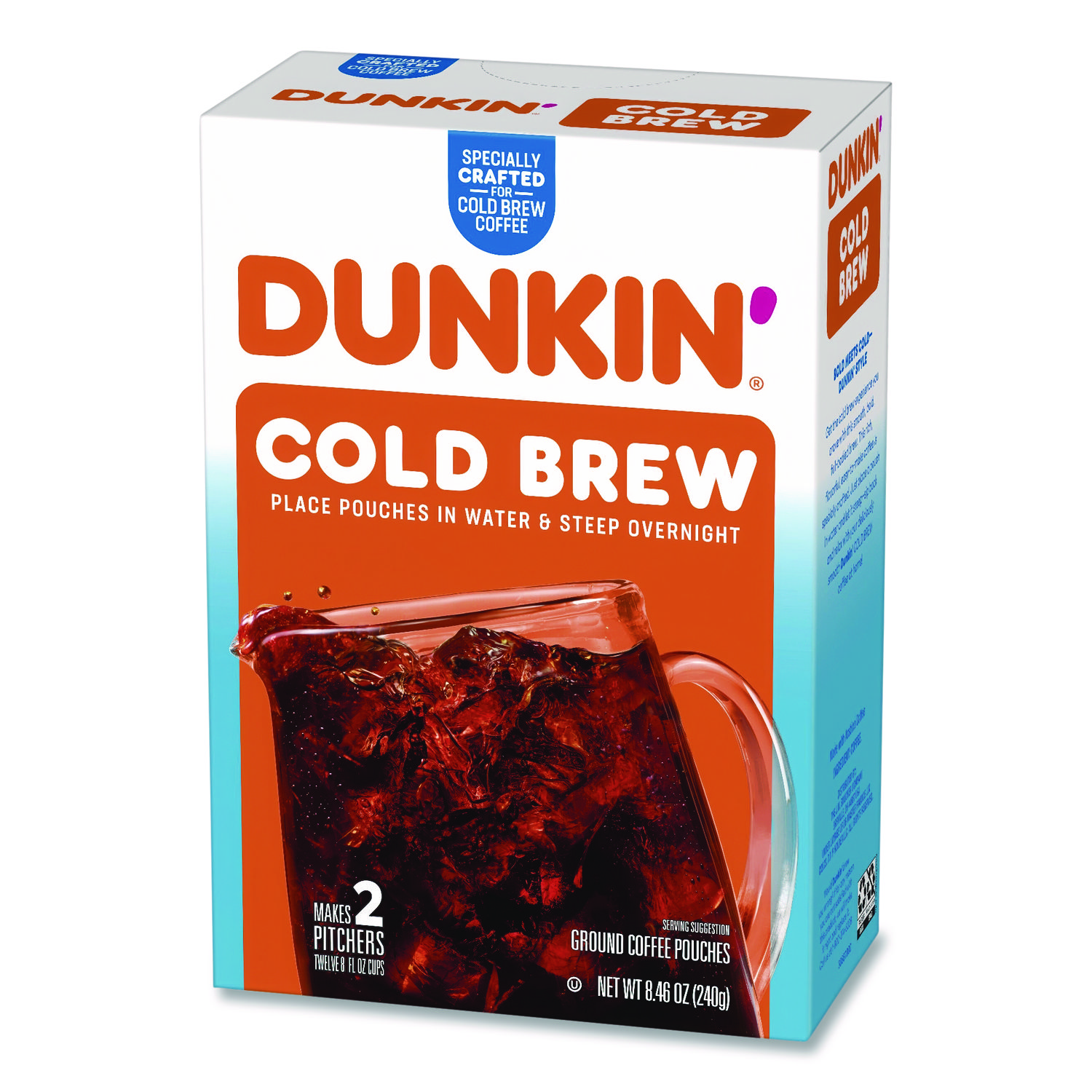 Dunkin'® Cold Brew Coffee Packets, 2.12 oz Packets, 4/Box | Abel Supply