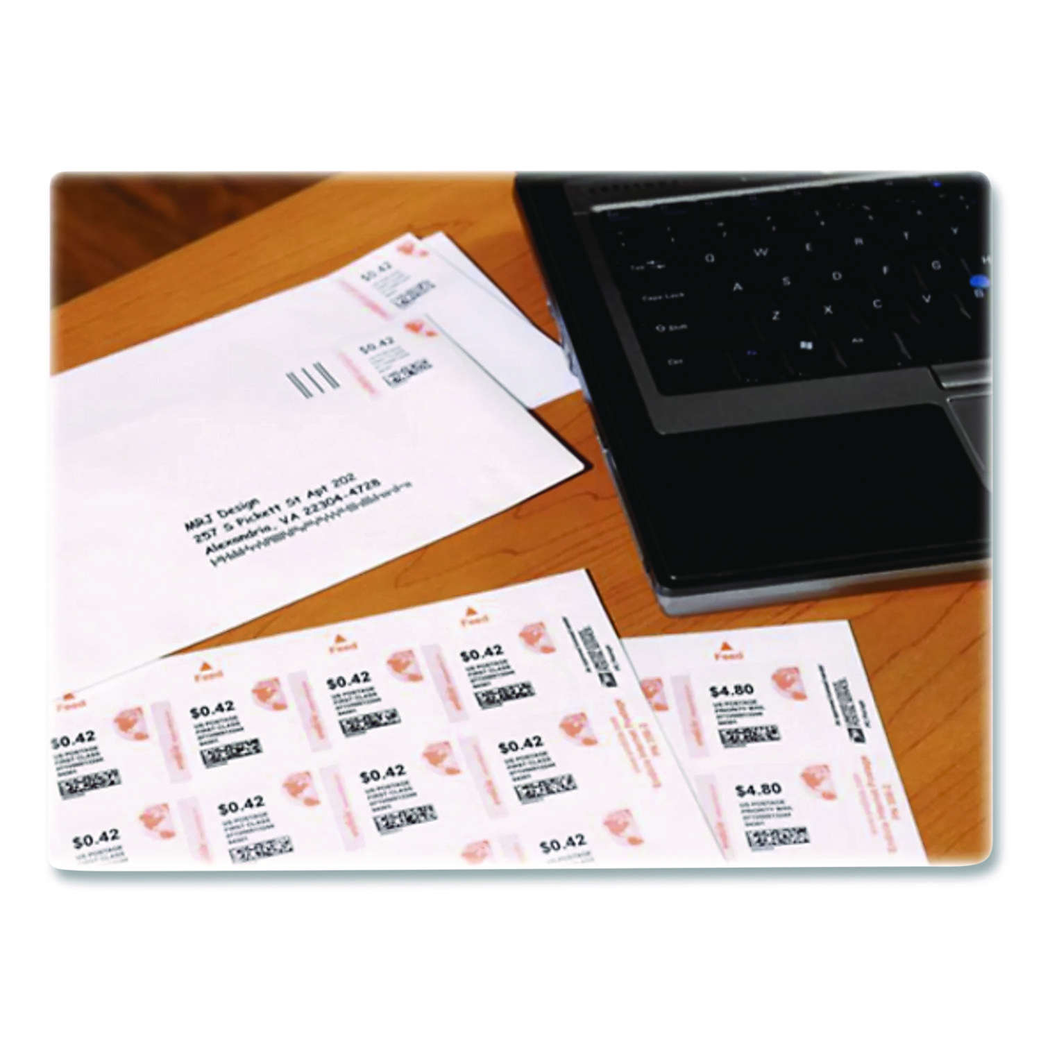 DYMO® Printable Postage Stamp Sheets, White, 24 Labels/Sheet, 8 Sheets ...