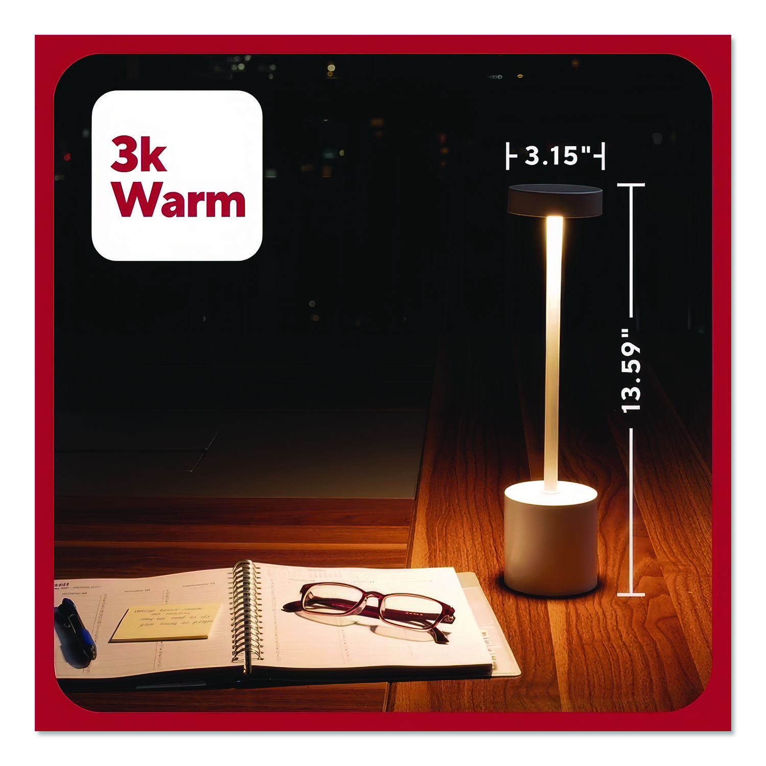 TRU RED™ LED Desk Lamp, Candlestick Neck, 13.5" High, White ; | United ...
