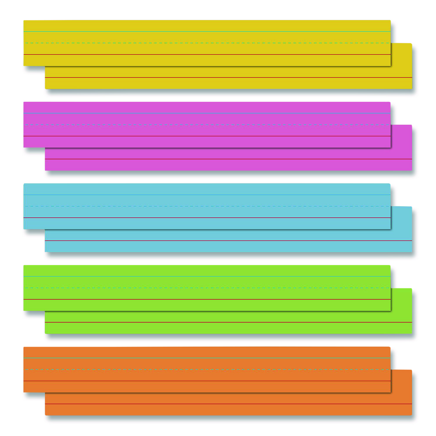Astrobrights® Five-Color Ruled Sentence Strips, 24" x 3", Assorted ...
