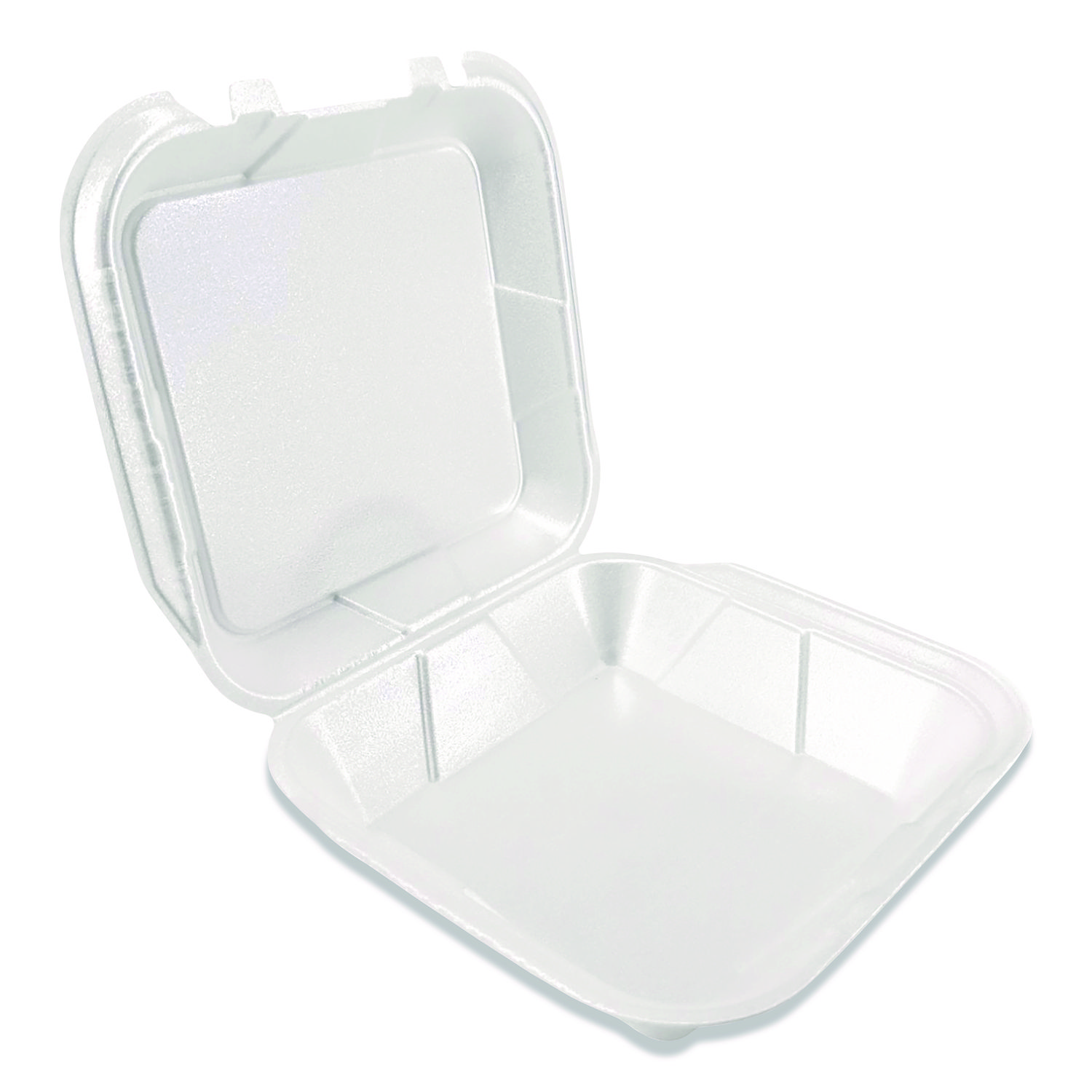 Plastifar Foam Hinged Lid Containers, 9 x 9 x 3, White, Foam, 200 ...