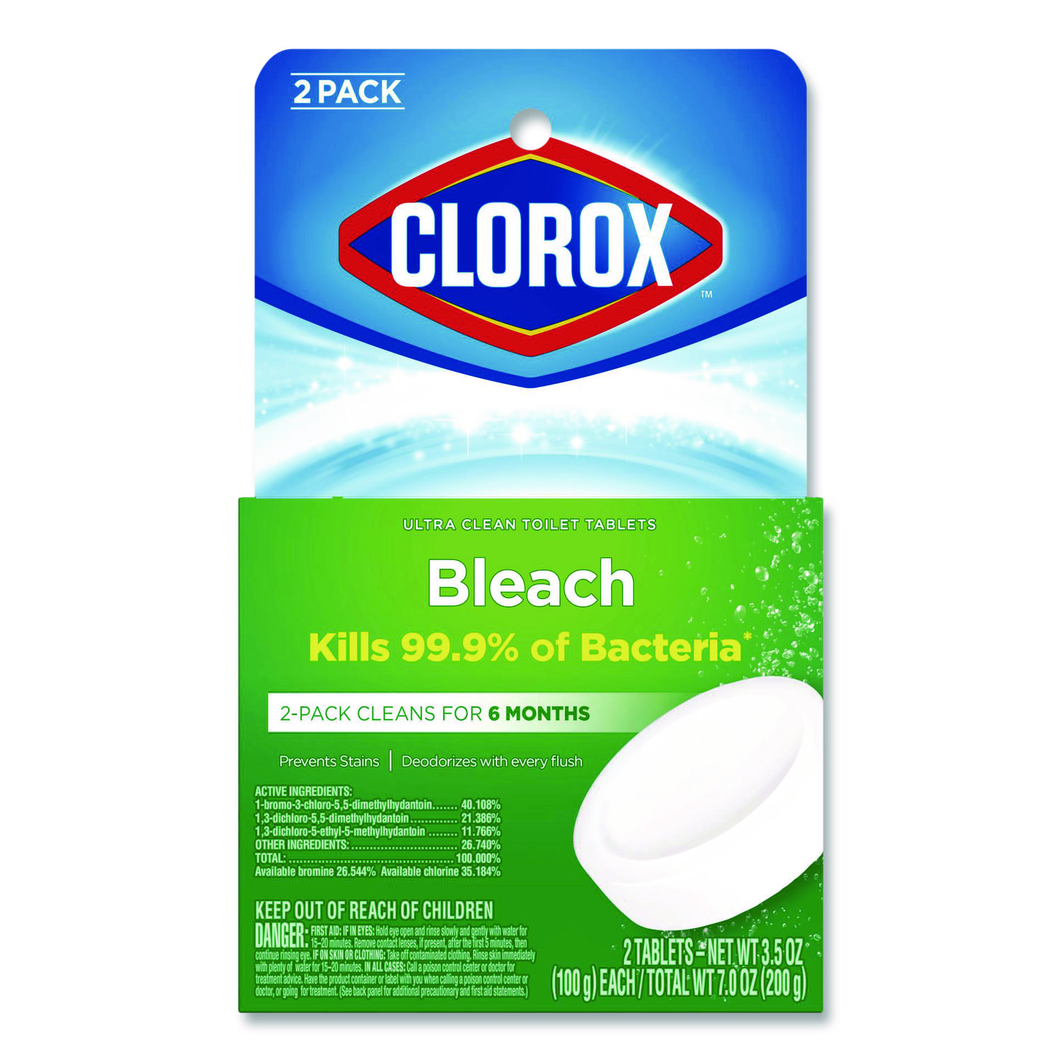 Clorox® Ultra Clean Toilet Tablets Bleach, 3.5 oz Tablet, 2/Pack ...