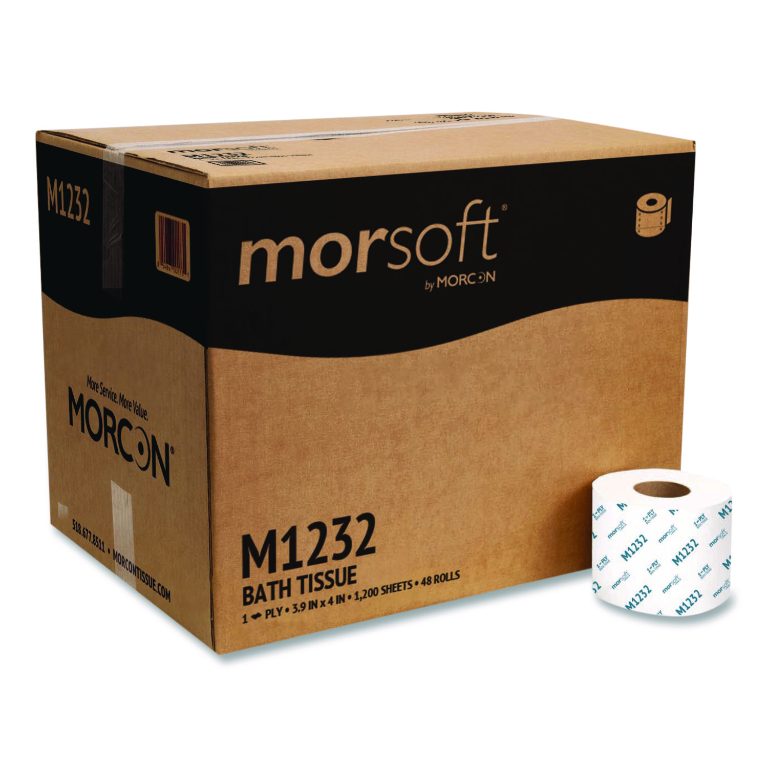 Morcon Tissue Morsoft Controlled Bath Tissue, Septic Safe, 1-Ply, White ...