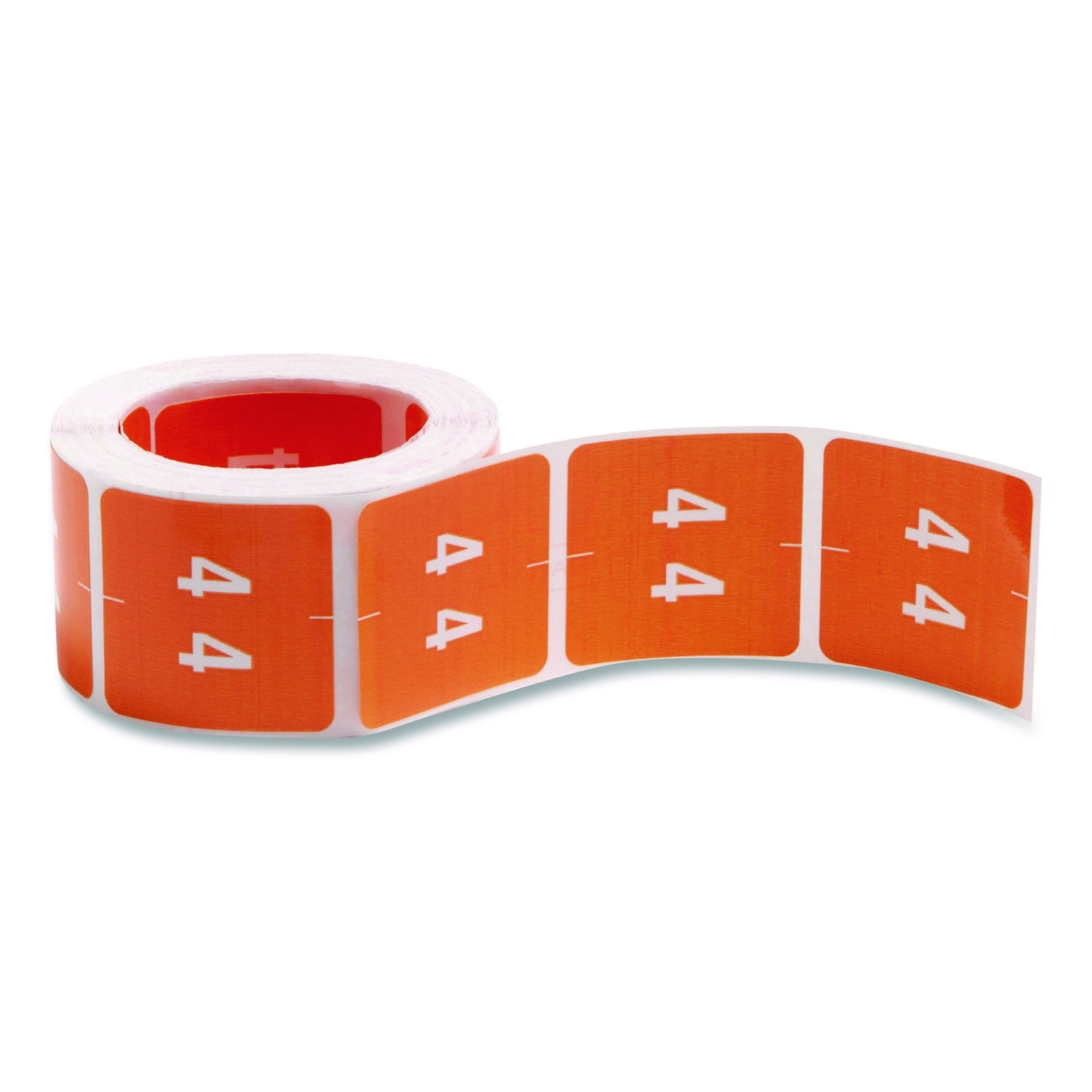 Numerical End Tab File Folder Labels, 4, 1.5 x 1.5, Orange, 250/Roll ...