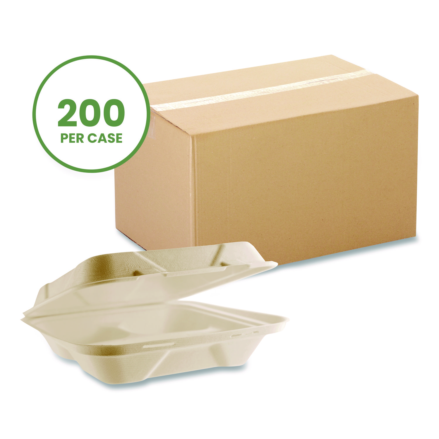 Vegware™ Nourish Molded Fiber Takeout Containers, Compostable, 3 ...