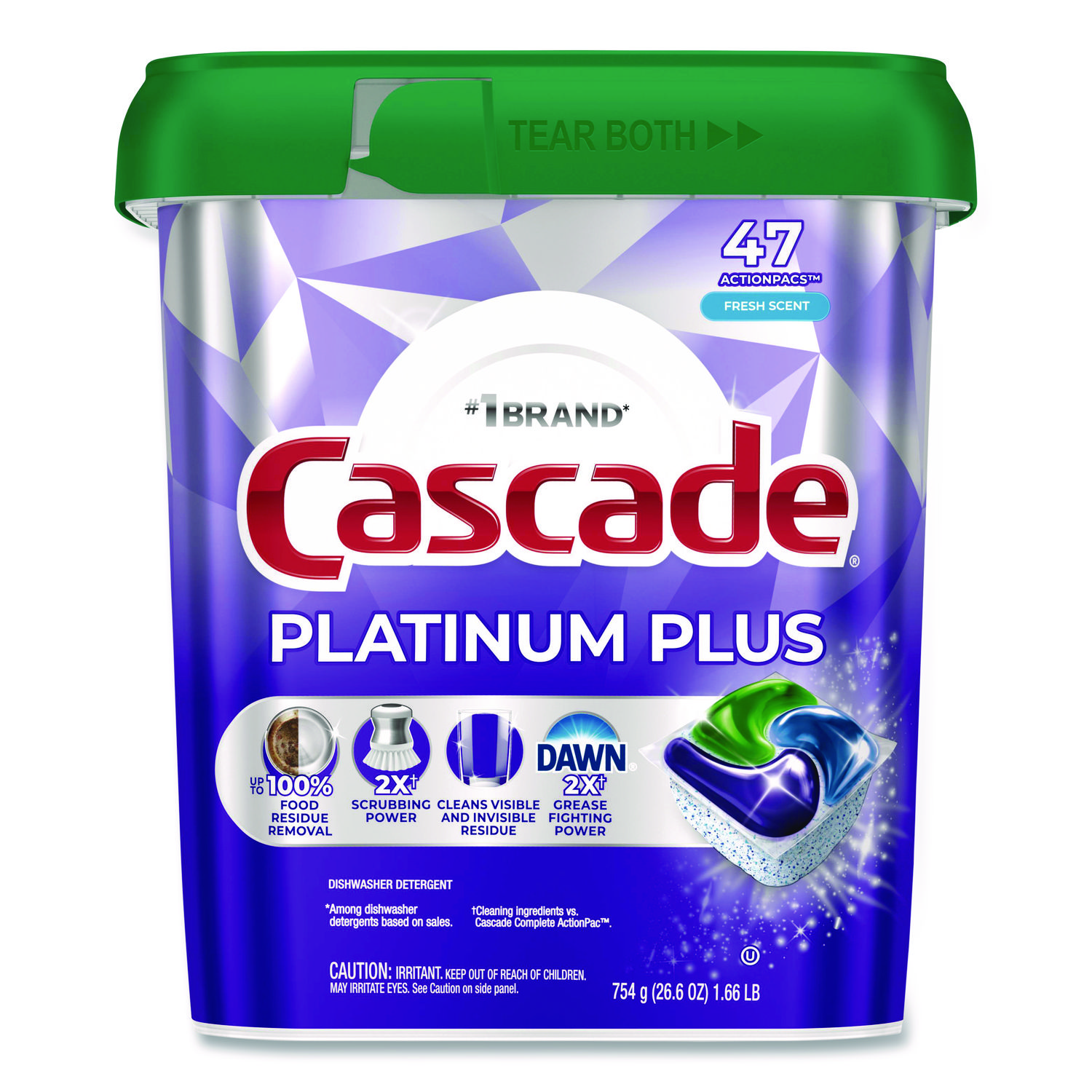 Cascade® Platinum Plus ActionPacs Dishwasher Detergent Pods, Fresh ...