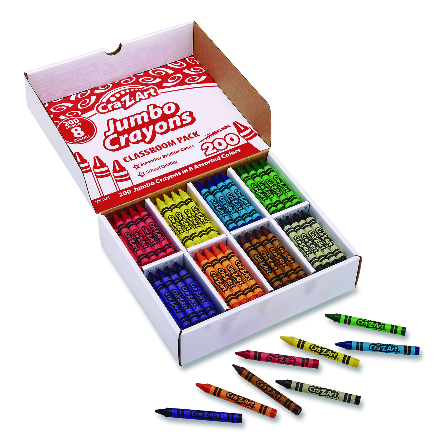 Cra-Z-Art® Jumbo Crayons Classpack, Jumbo Size, 8 Assorted Colors, 200 ...