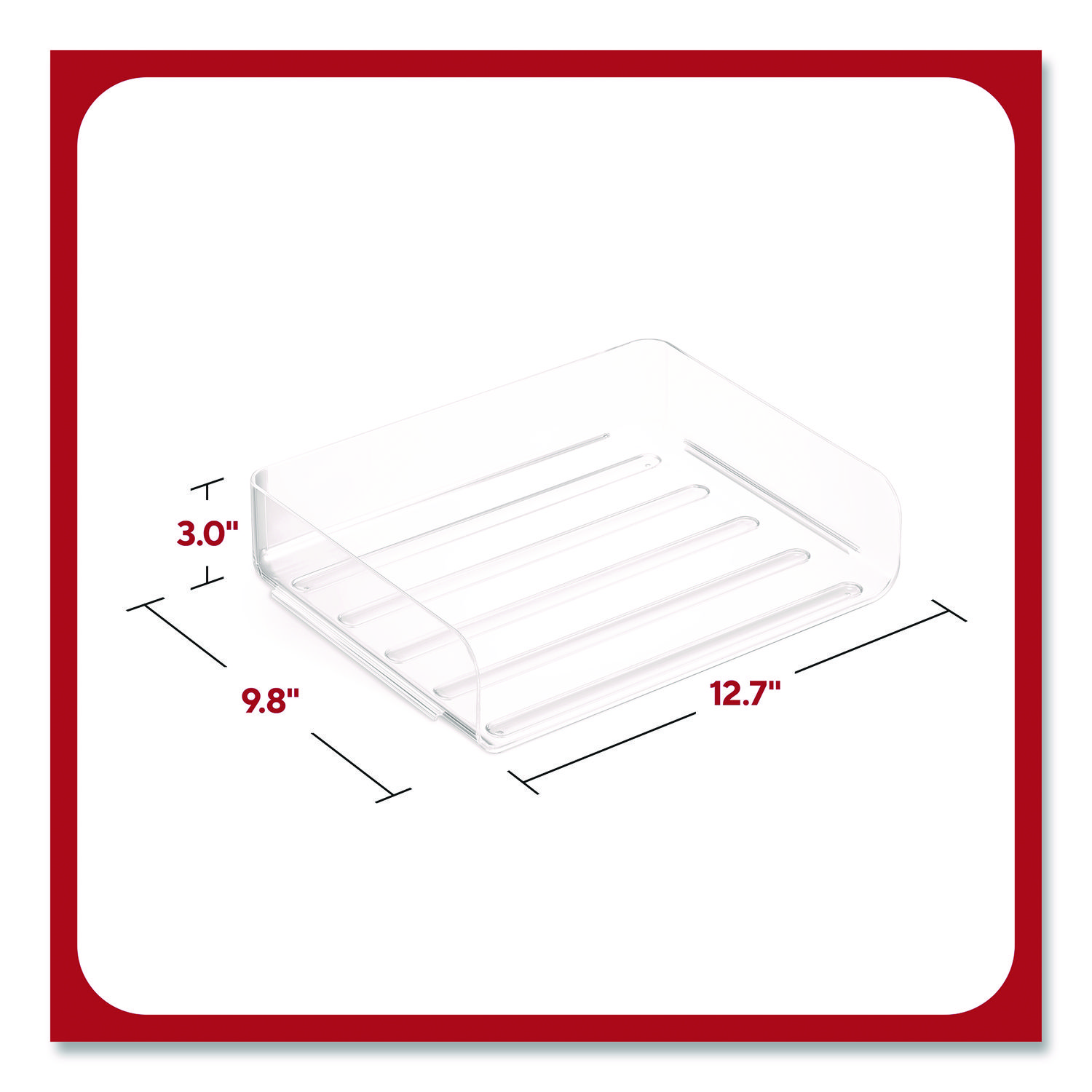 TRU RED™ Clear Side Load Stackable Plastic Letter Tray, Letter Size, 9. ...
