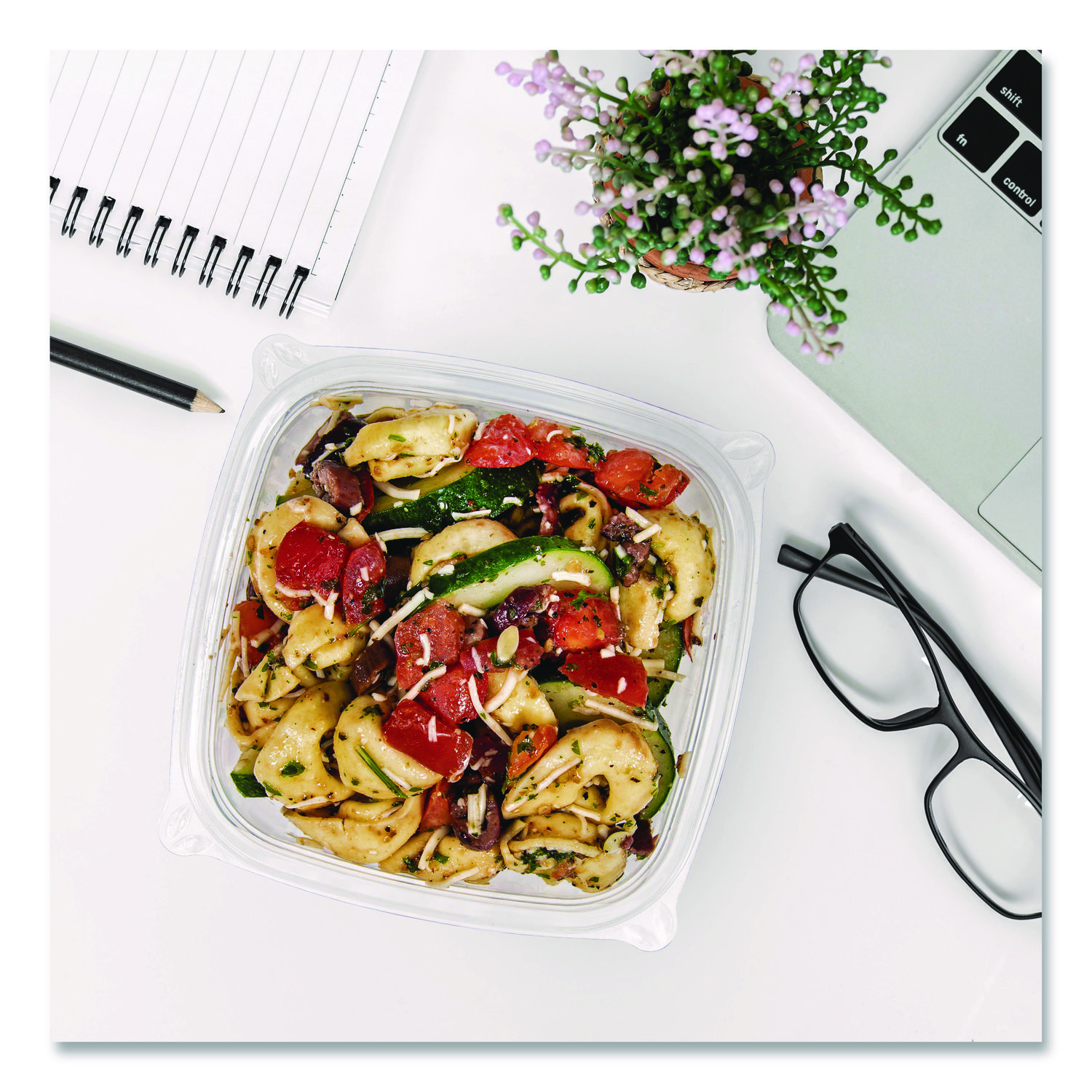 Dart® Square Plastic Bowls, 12 oz, 8.5 x 8.5 x 2.64, Clear, Plastic, 63 ...