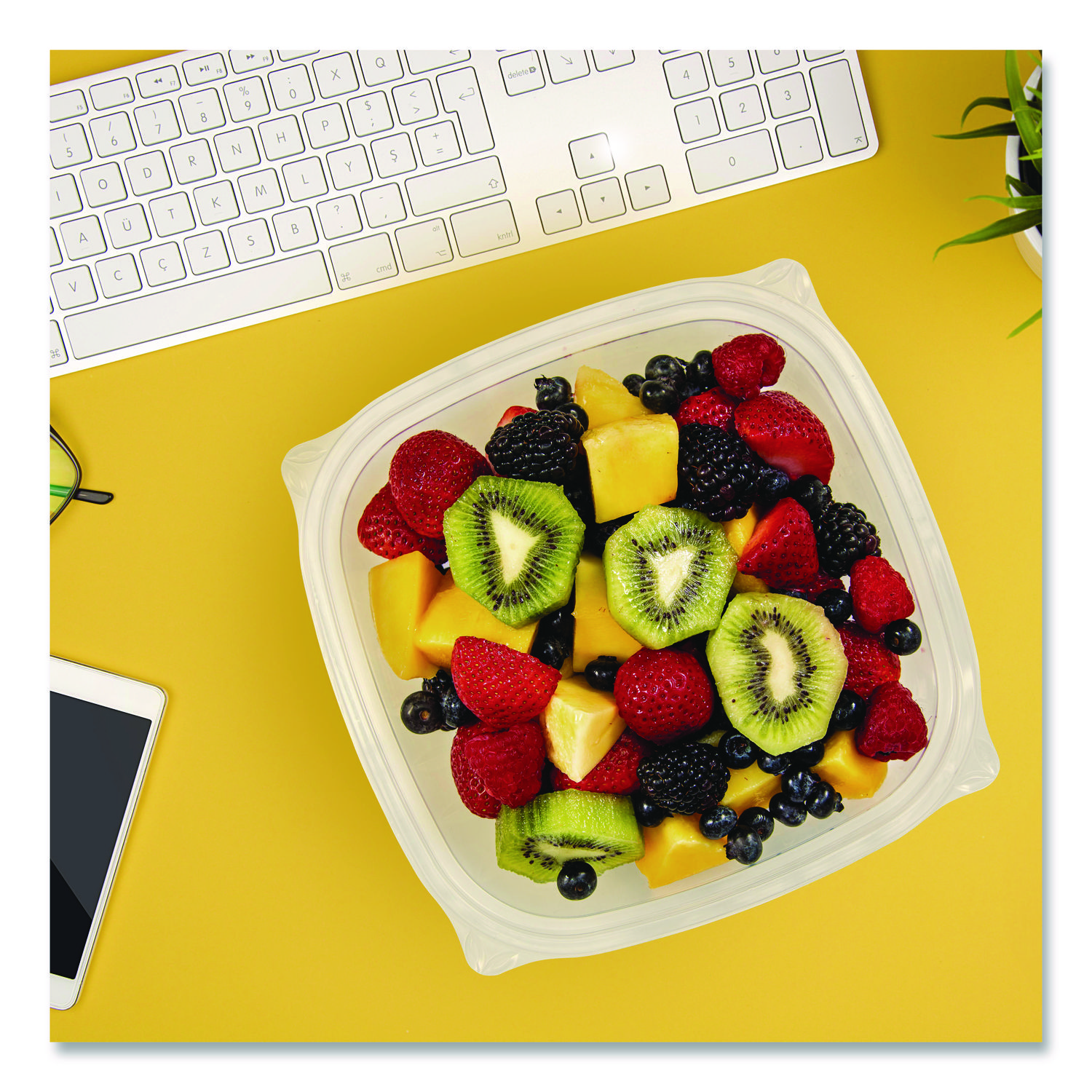 Dart® Square Plastic Bowls, 32 oz, 5 x 5 x 1.49, Clear, Plastic, 63 ...