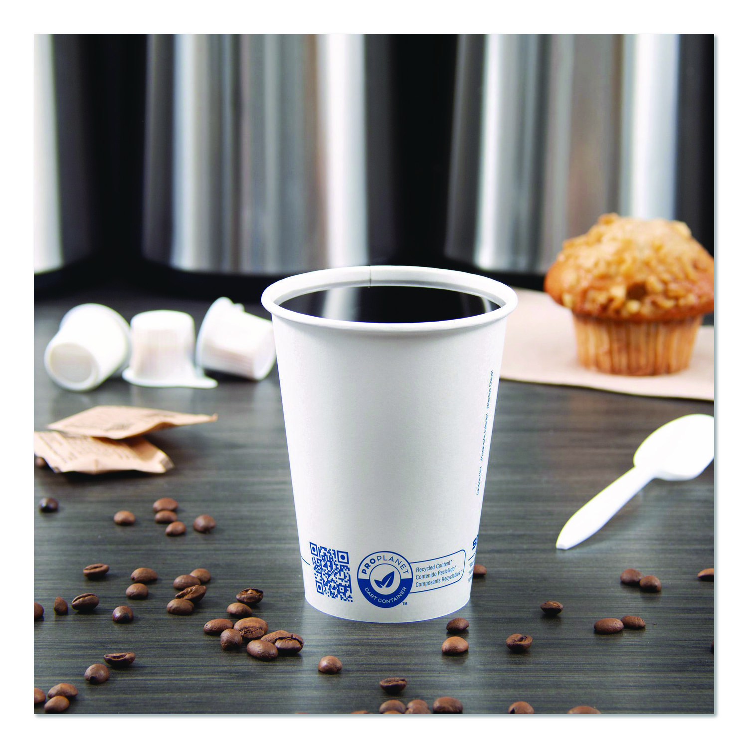 SOLO® Recycled Content PCF Paper Hot Cups, ProPlanet Seal, 12 oz, White ...