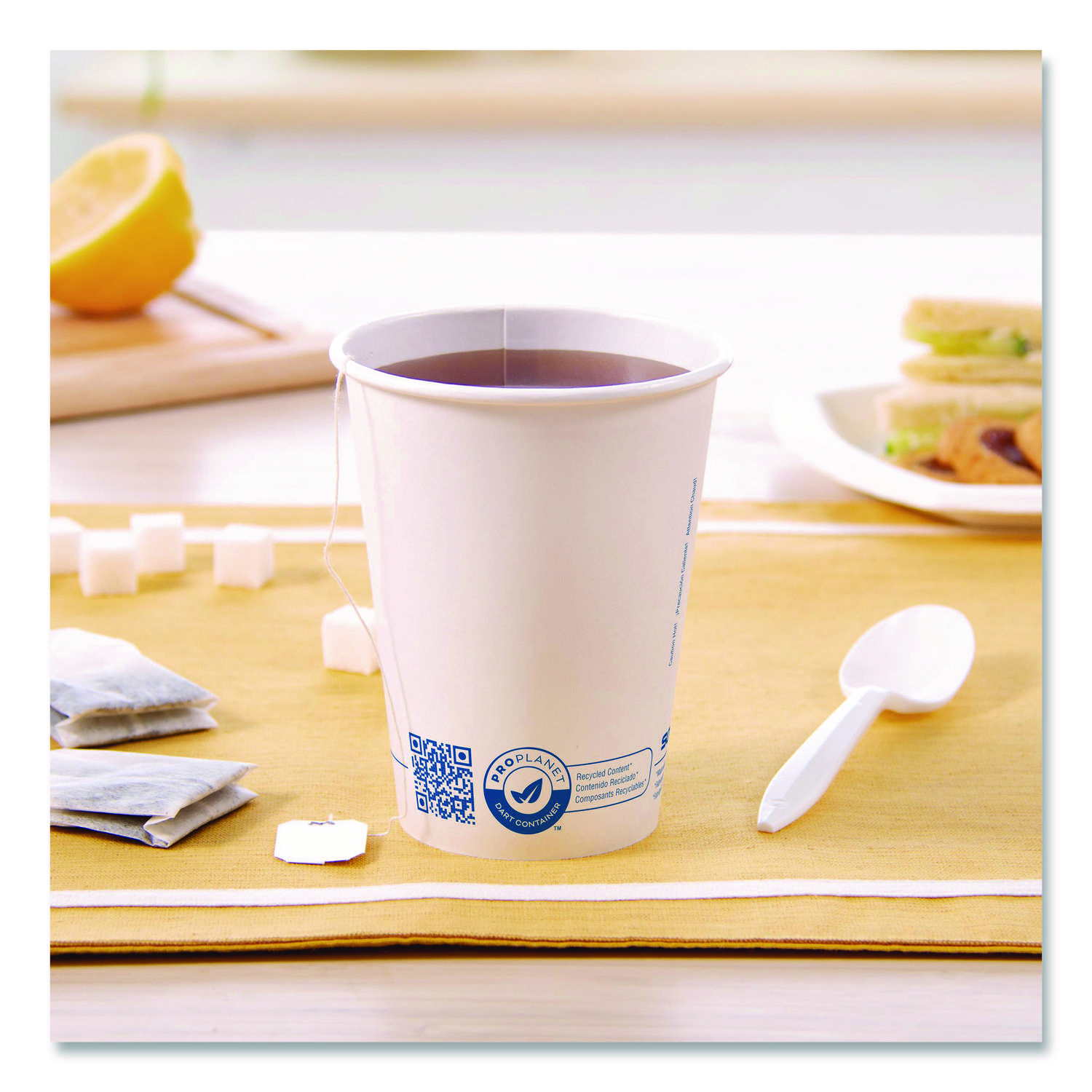 SOLO® Recycled Content PCF Paper Hot Cups, ProPlanet Seal, 12 oz, White ...