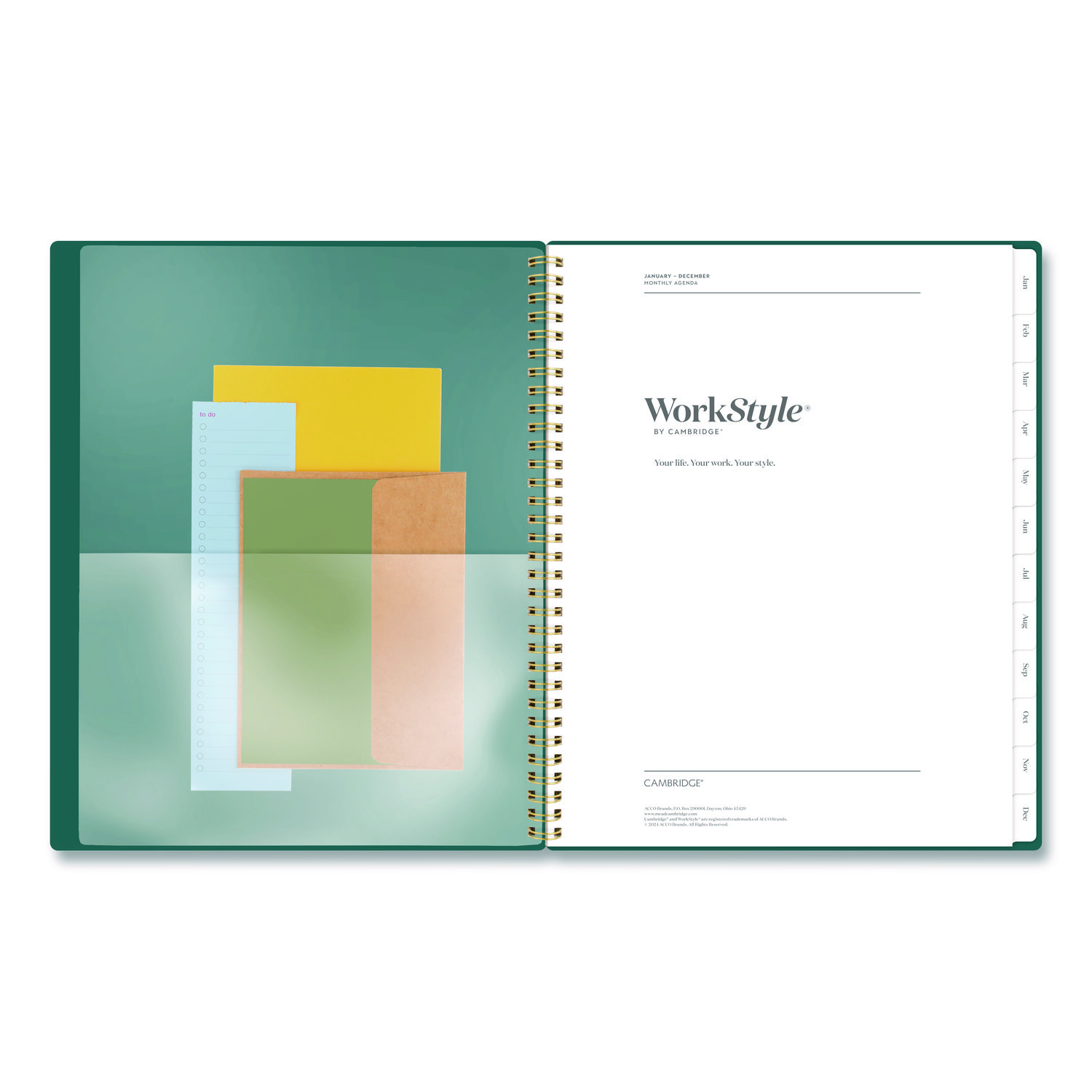 Cambridge® WorkStyle Poly Monthly Planner, 11 x 8.5, Teal Cover, 12 ...