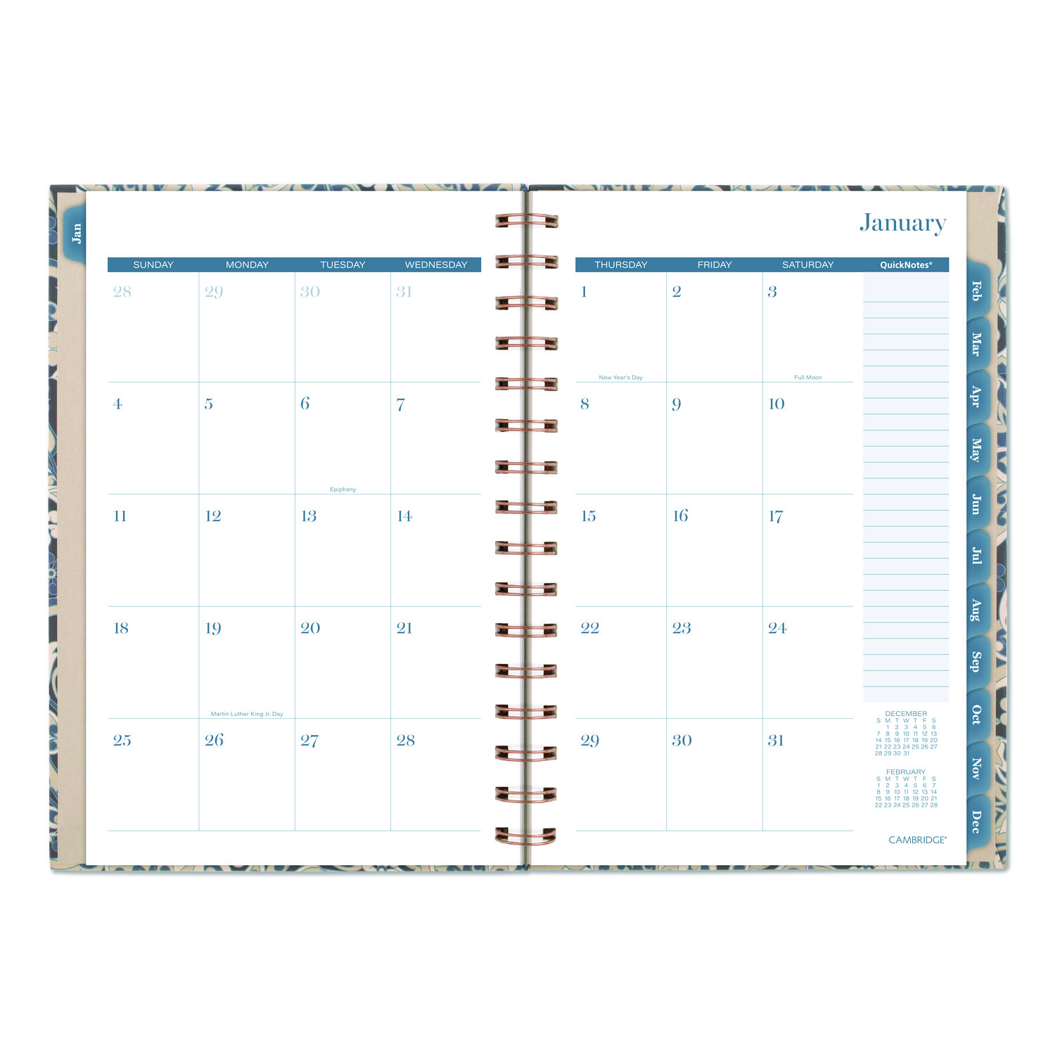 Cambridge® Elizabeth Weekly/Monthly Planner, 8.5 x 5.5, Floral Artwork ...