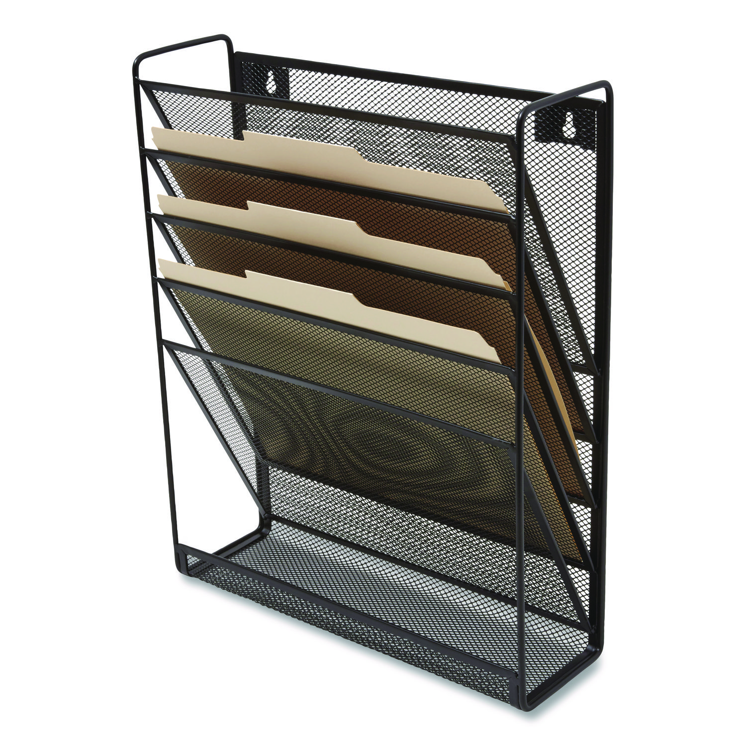 TRU RED™ Wire Mesh Incline Sorter, Enclosed Design, 5 Sections, Letter ...