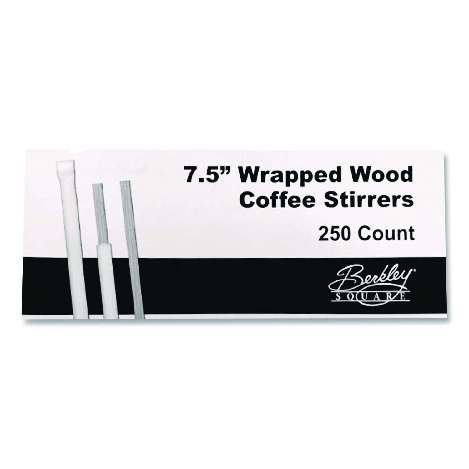 Berkley Square Wrapped Wood Stirrers, 7.5", 250/Box | Baxter Chemical