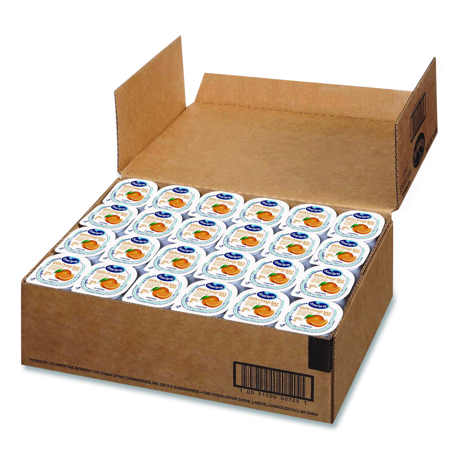 Ocean Spray® No-Thaw 100% Juice Cups, Orange, 4 oz Cups, 48/Carton ...