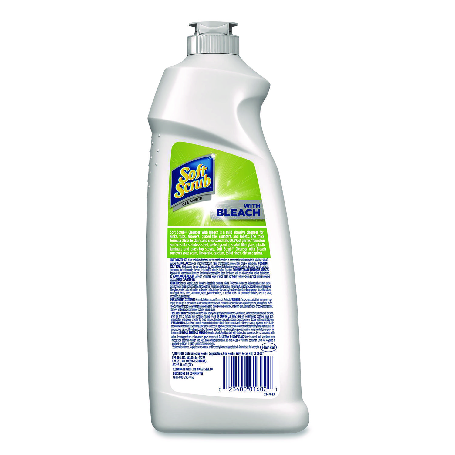 Soft Scrub® Cleanser with Bleach, 24 oz Bottle, 8/Carton | Baxter Chemical