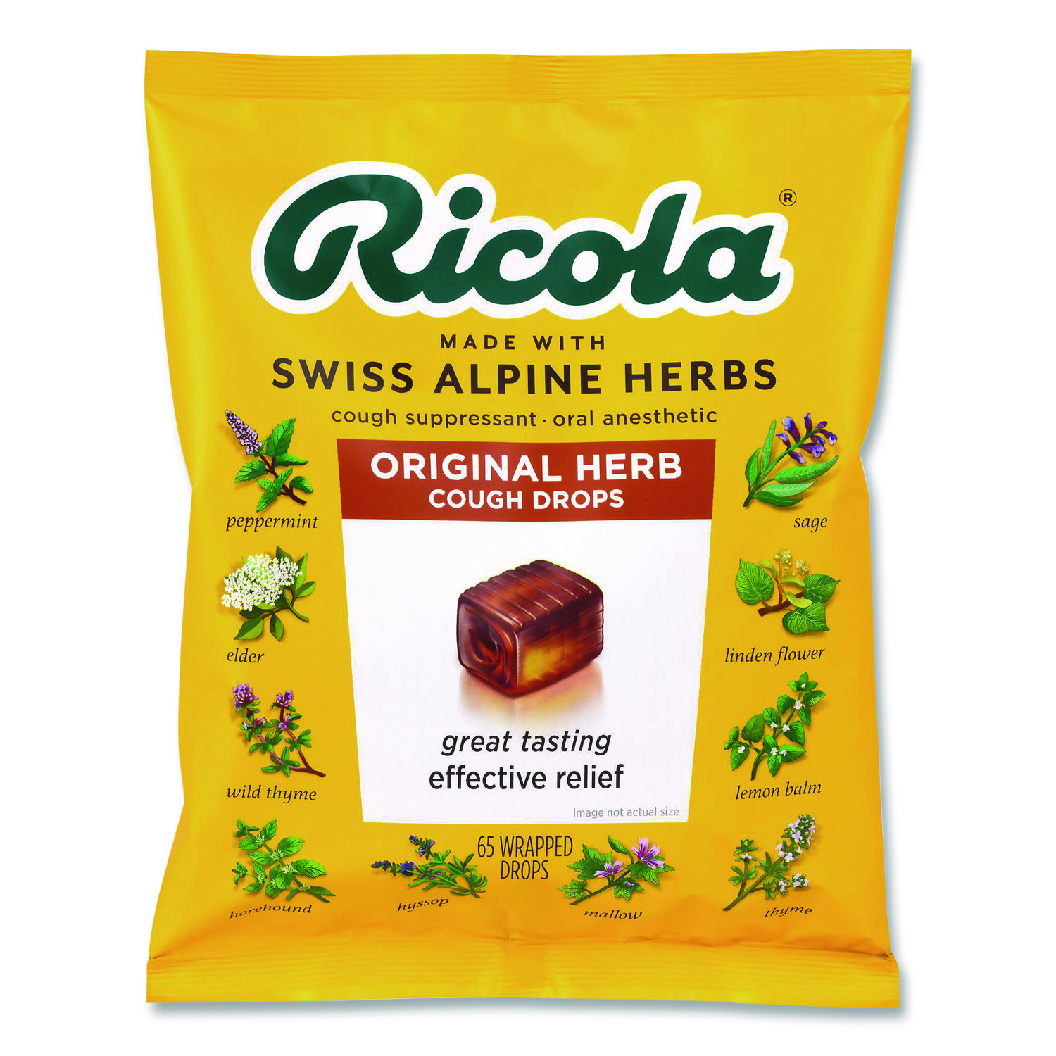Ricola® Cough Drops, Original Herb, 65/Bag, 2 Bags/Pack ; Ships in 1-3 ...