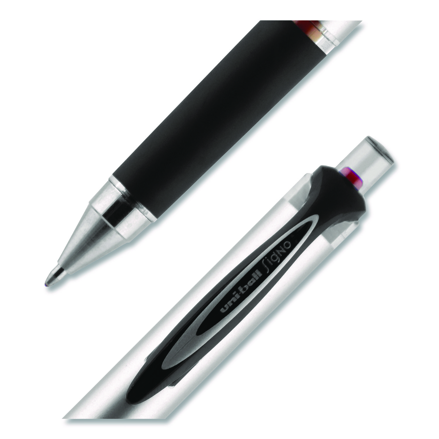 uniball® 207 Impact Gel Pen, Retractable, Bold 1 mm, Red Ink, Black/Red ...