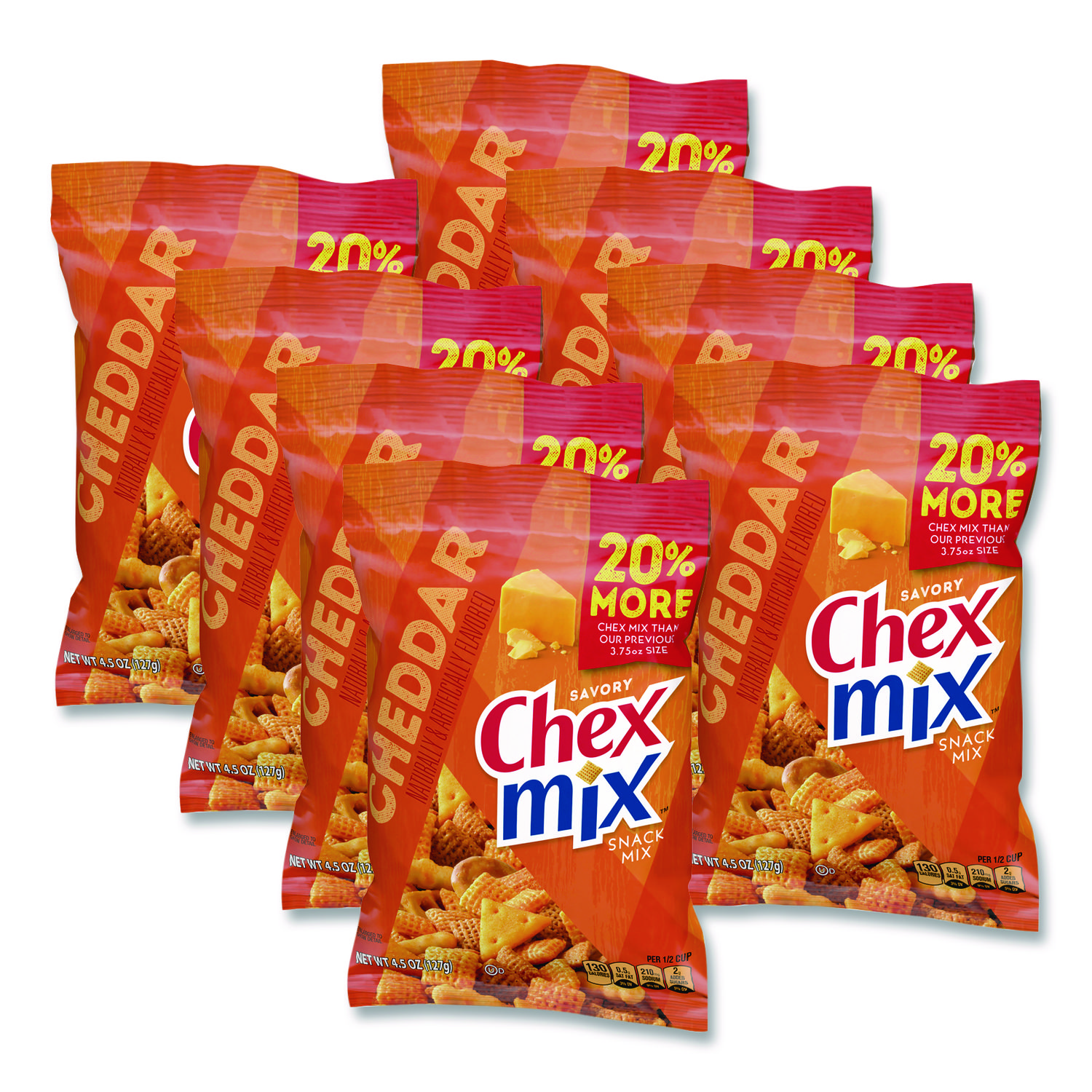 Snacks, Cheddar, 4.5 oz Bag, 8/Carton - mastersupplyonline