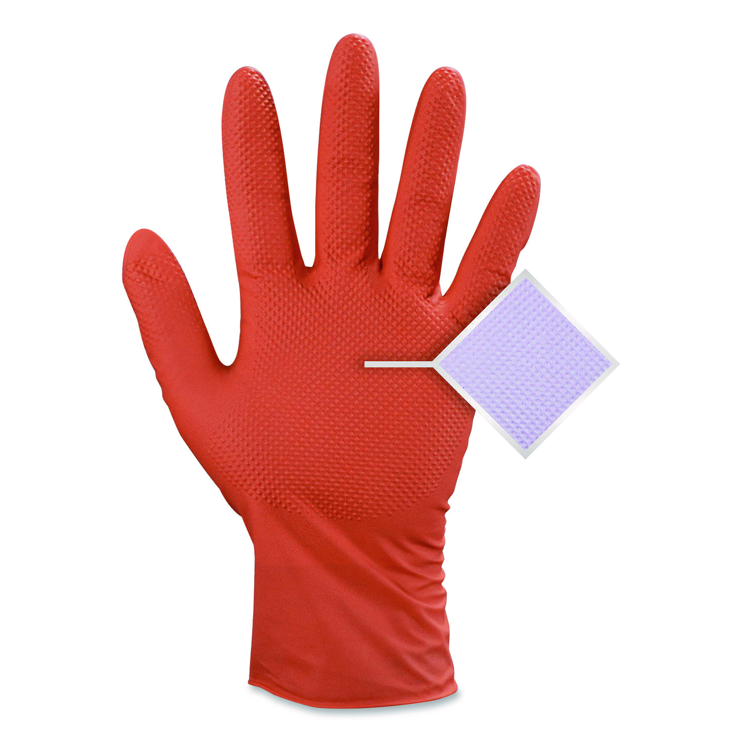 GloveWorks® by AMMEX® Ultra Industrial Flock-Lined Nitrile Disposable ...