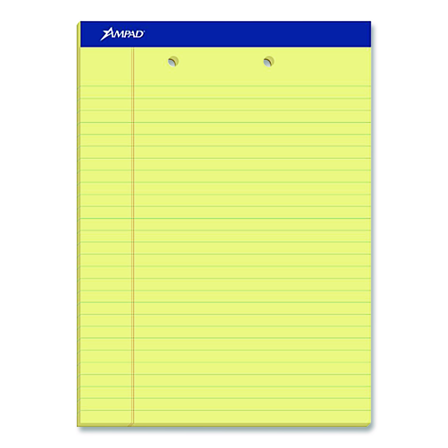 Ampad® Perforated Writing Pads, Wide/Legal Rule, (50) Canary Yellow 8.5 ...