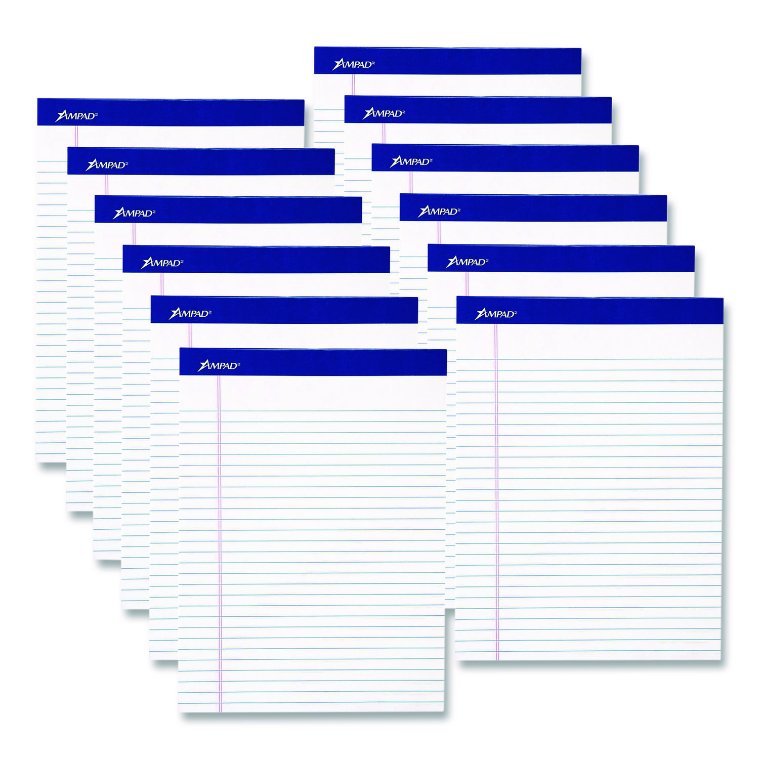 Perforated Writing Pads, Wide/Legal Rule, (50) White 8.5 x 11.75 Sheets ...